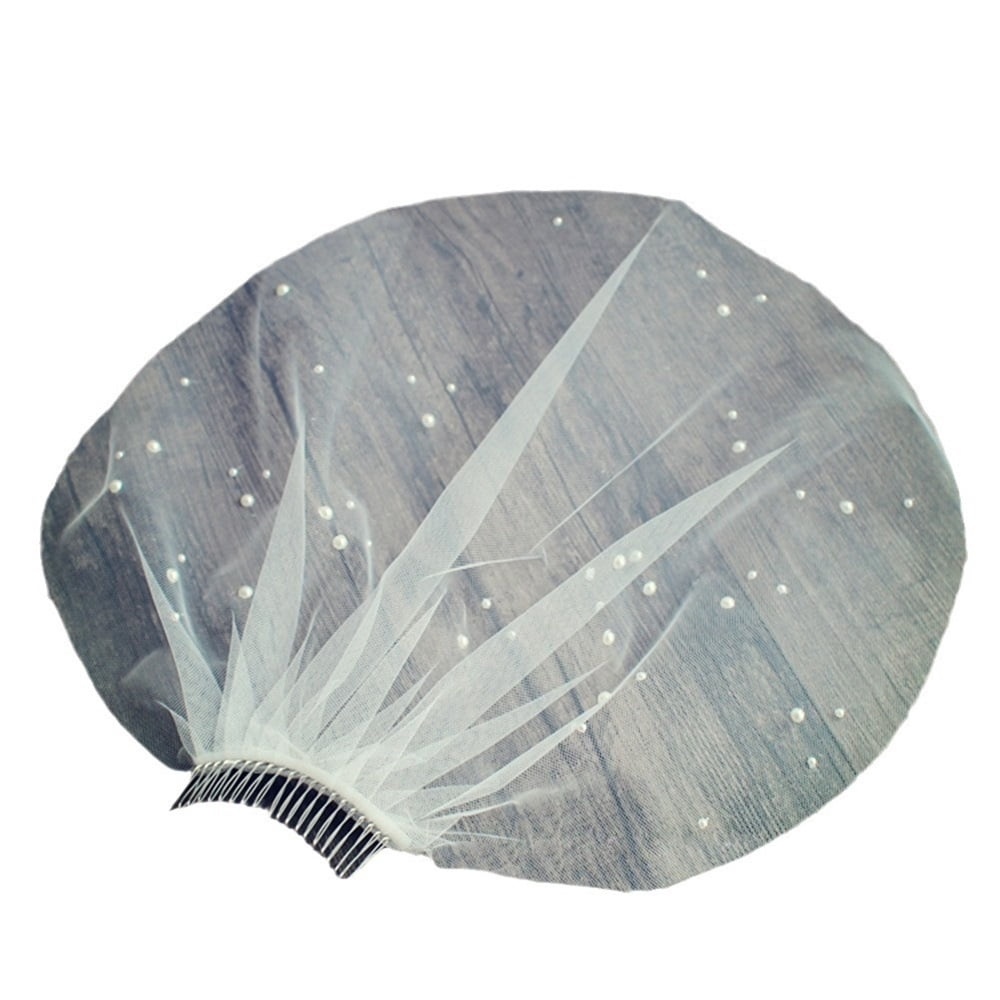 2 pack Bridal Veil with Comb Pearl Embroidered Flower Wedding Veil ...
