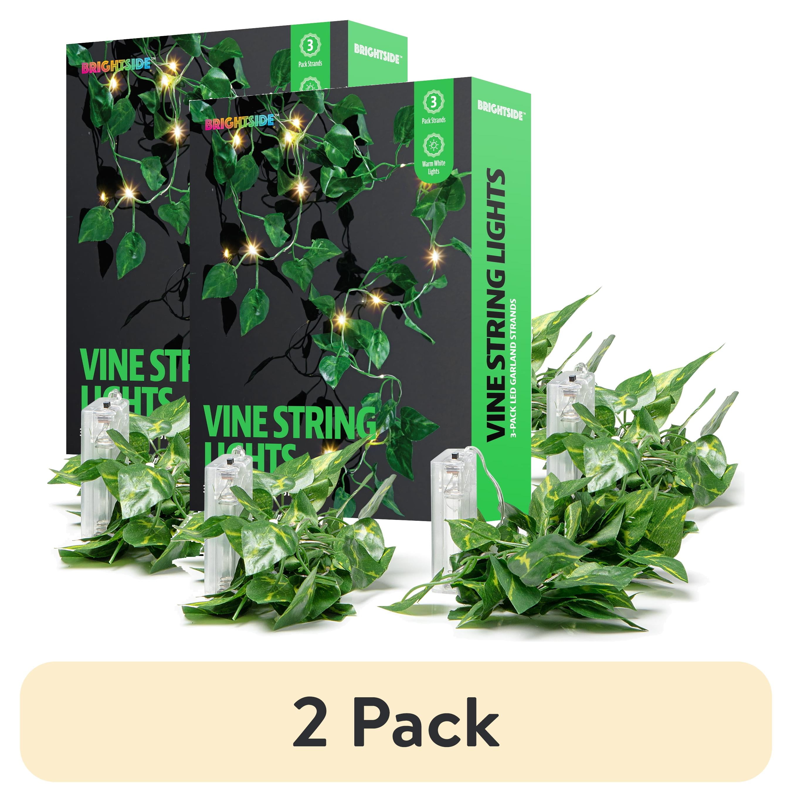 (2 pack) BrightSide 3-pack LED Ivy Garland Lights, 7ft Faux Vines, Warm ...
