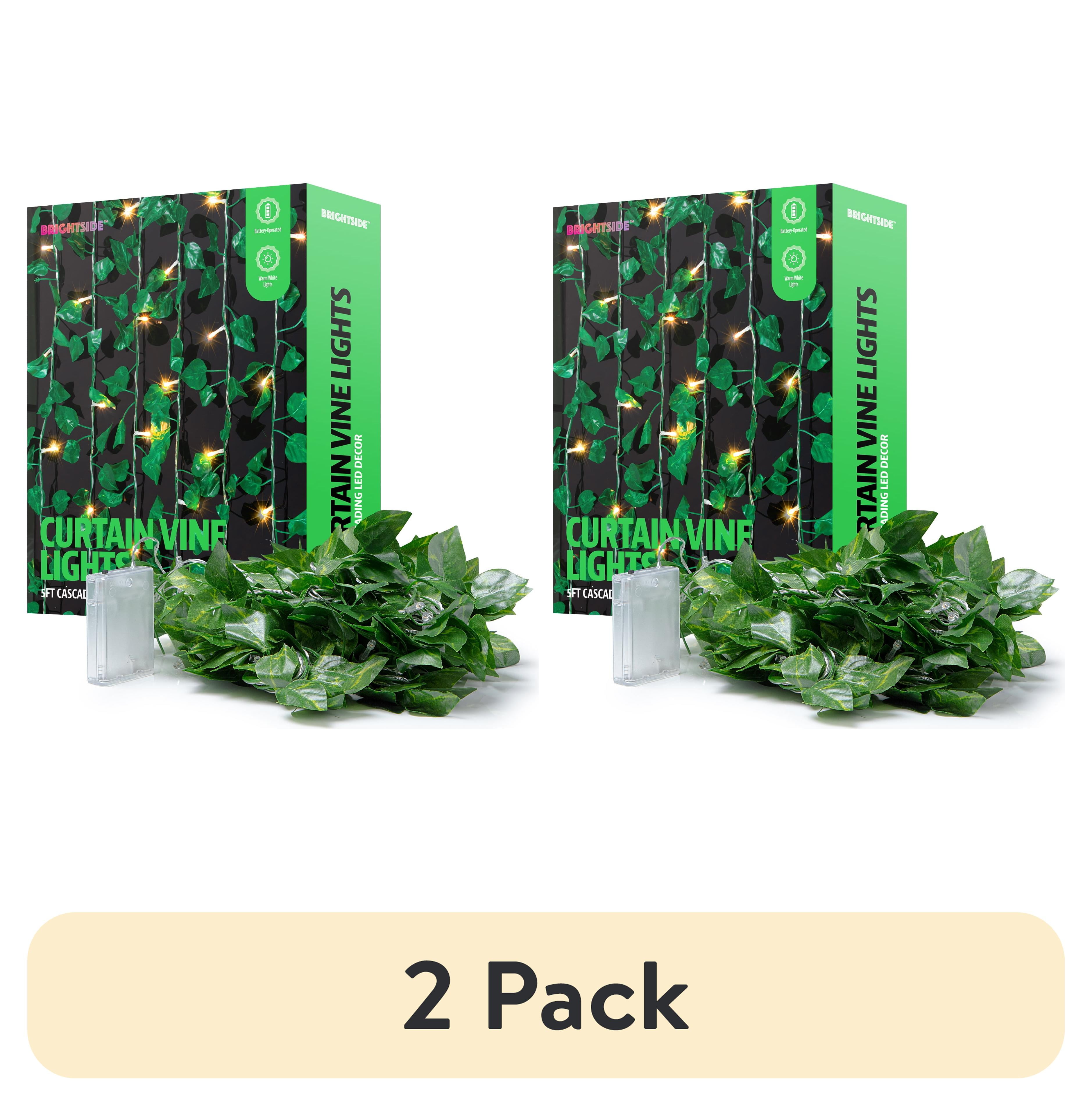 (2 pack) BrightSide LED Cascading Curtain Vine Indoor Lights, Warm ...