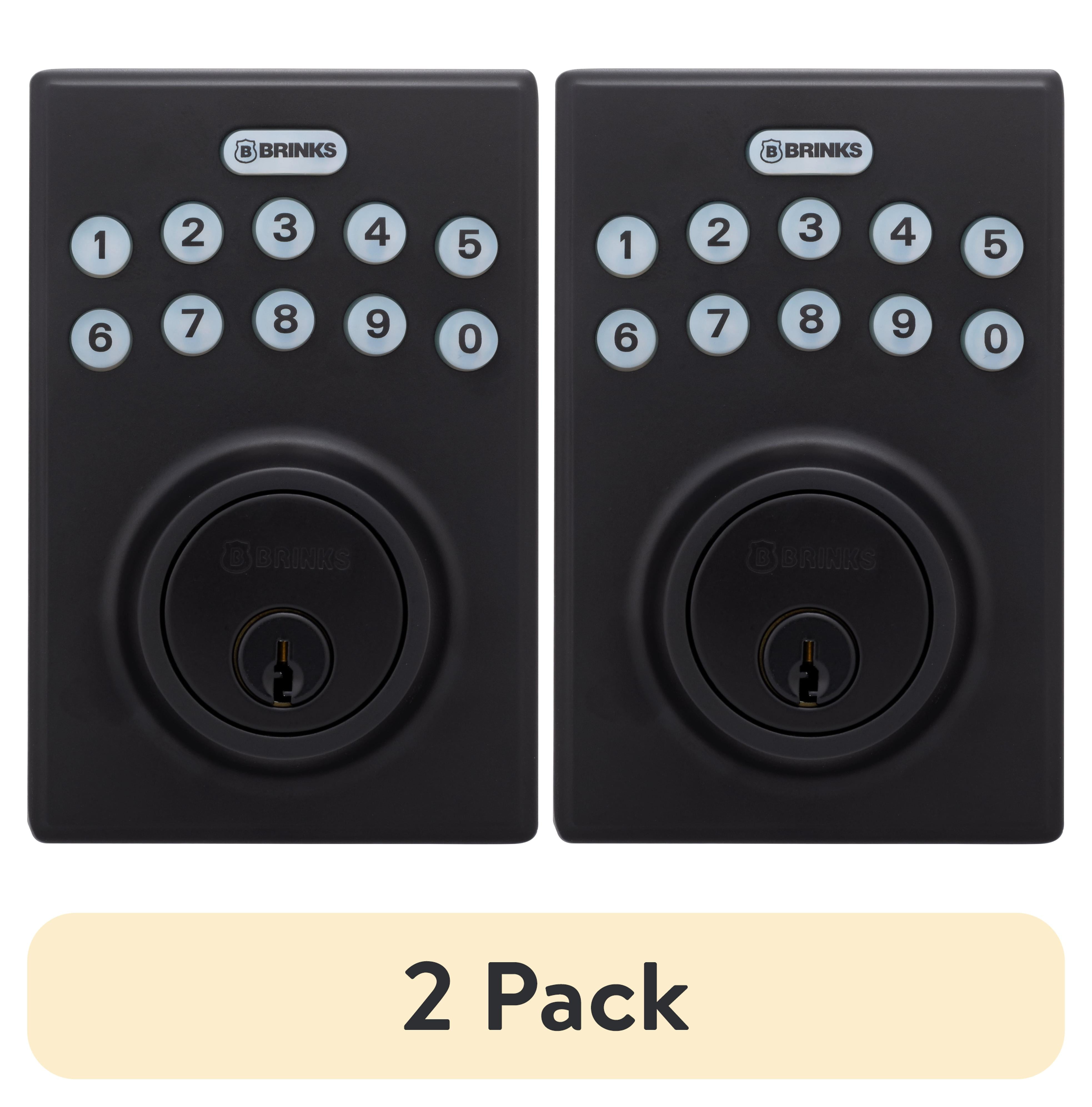 (2 pack) Brinks Electronic Keypad Single Cylinder Deadbolt Lock, Matte ...