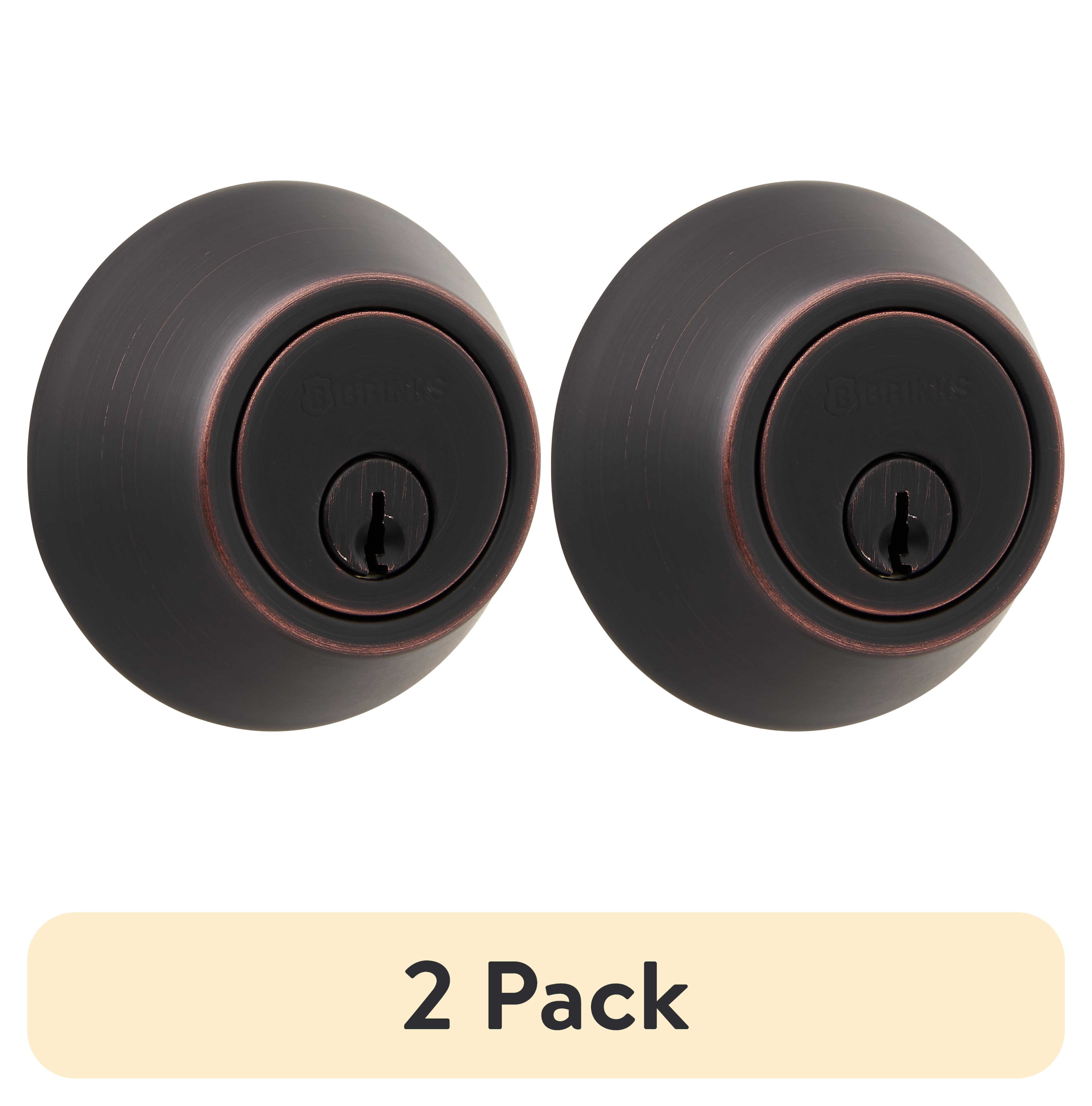 (2 pack) Brinks Single Cylinder Deadbolt Lock, Tuscan Bronze Finish ...