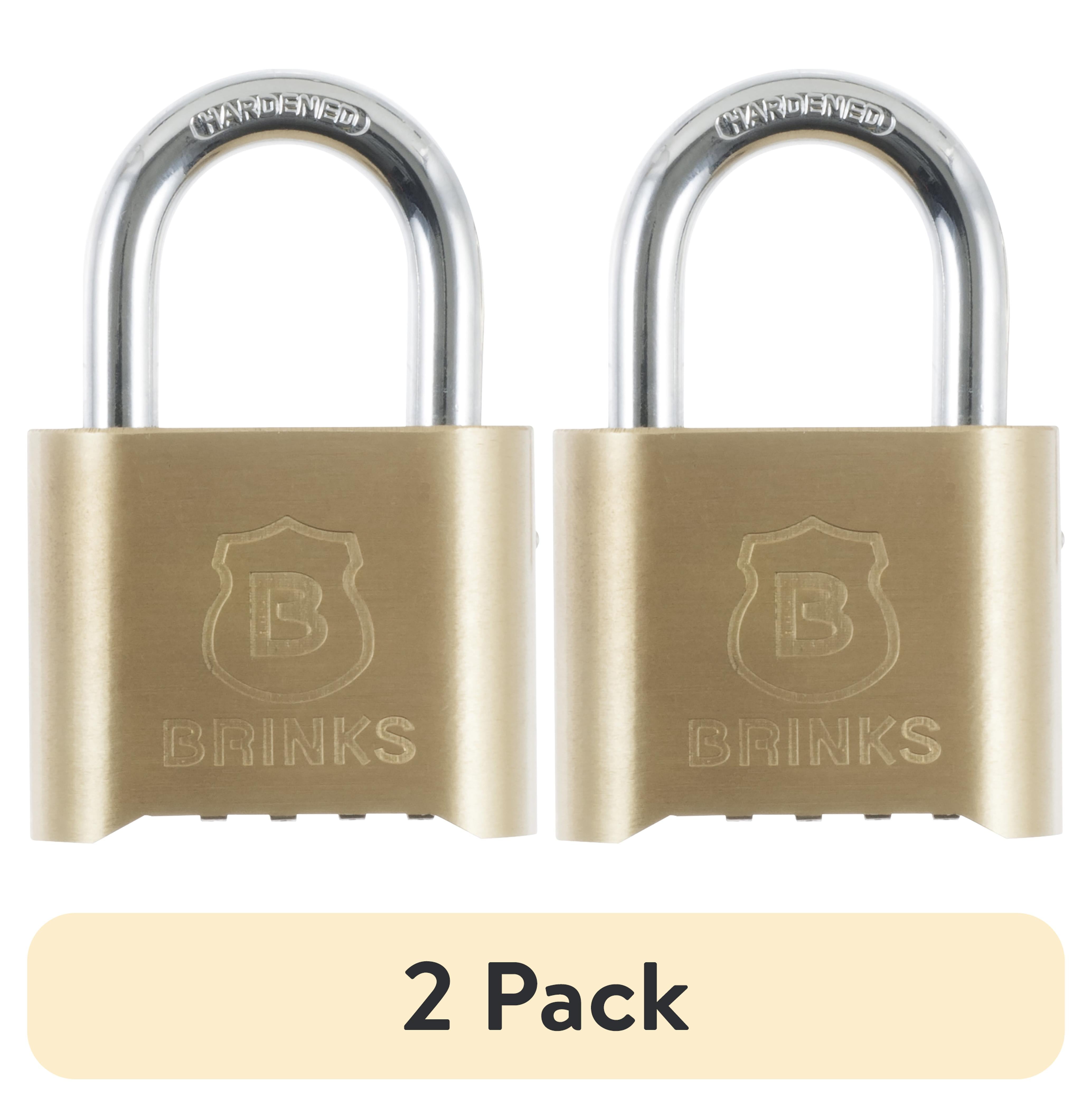 (2 pack) Brinks Solid Brass 50mm Resettable Combination Padlock with ...