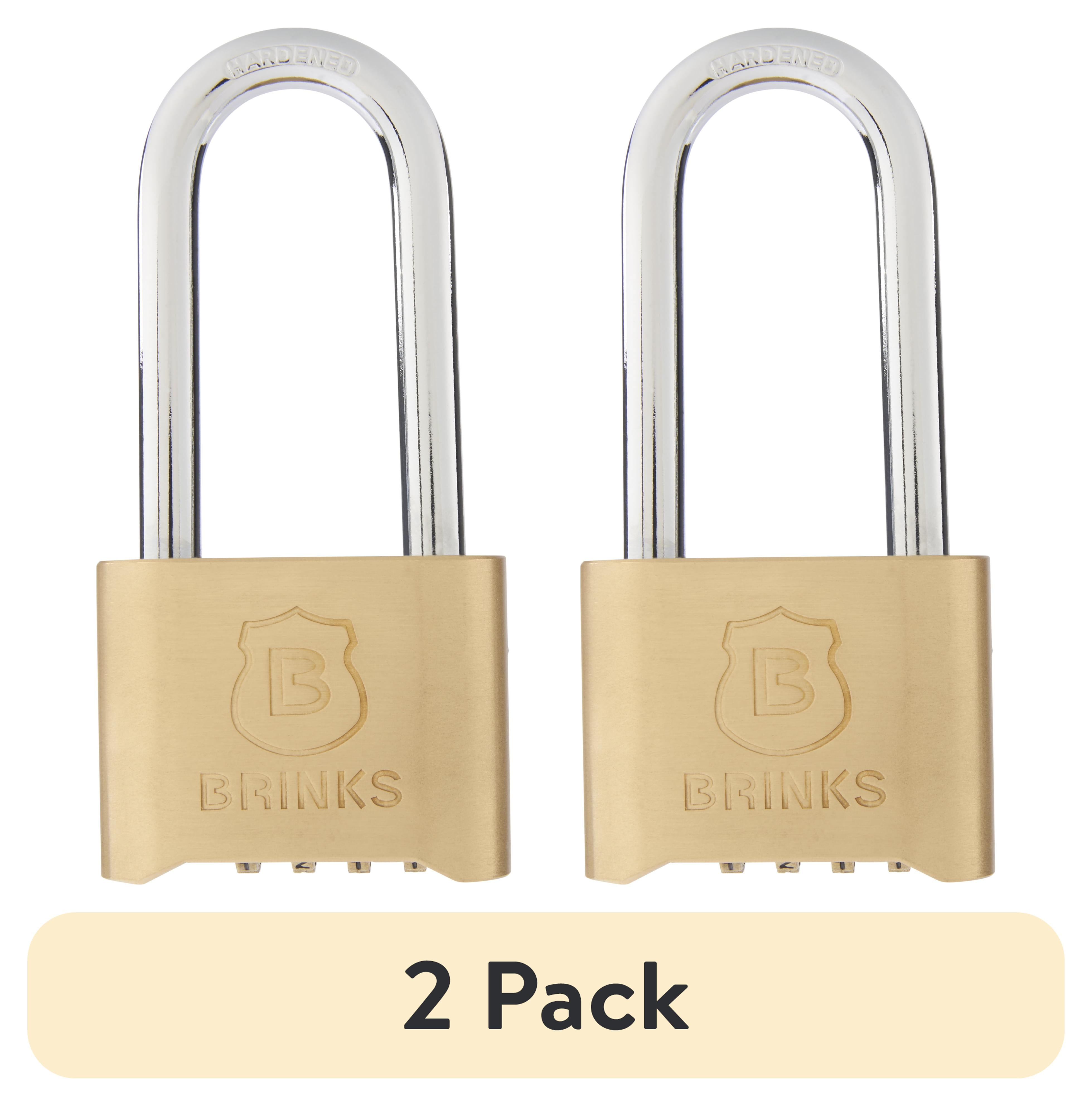 (2 pack) Brinks Solid Brass 50mm Resettable Combination Padlock with ...