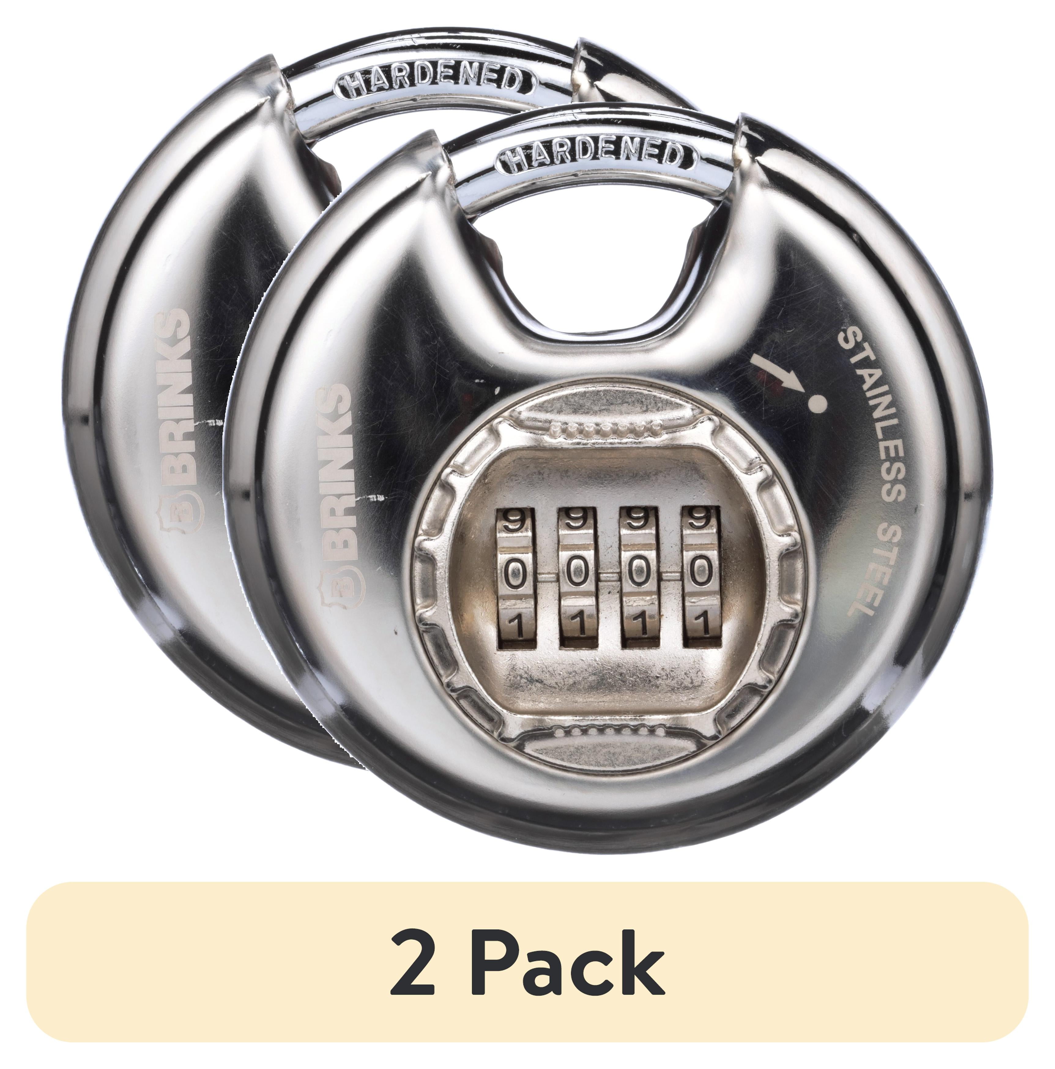 (2 pack) Brinks Stainless Steel 80mm Discuss Combination Padlock with 1 ...
