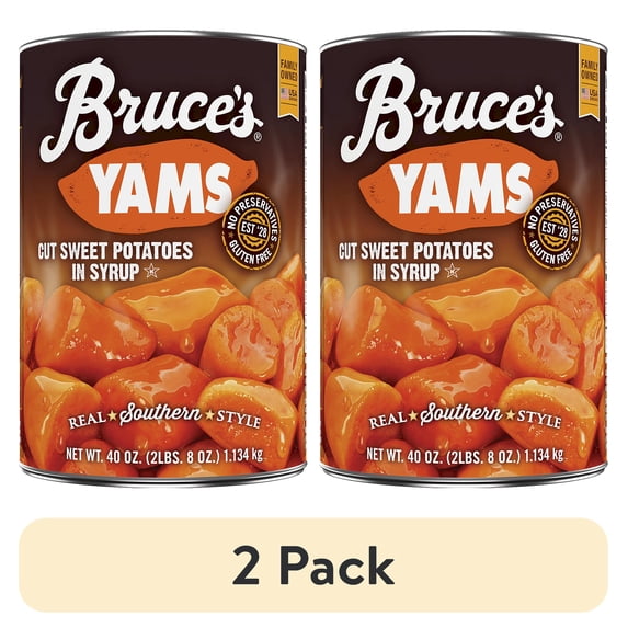 (2 pack) Bruce's Yams Cut Sweet Potatoes in Syrup, Canned Vegetables ...