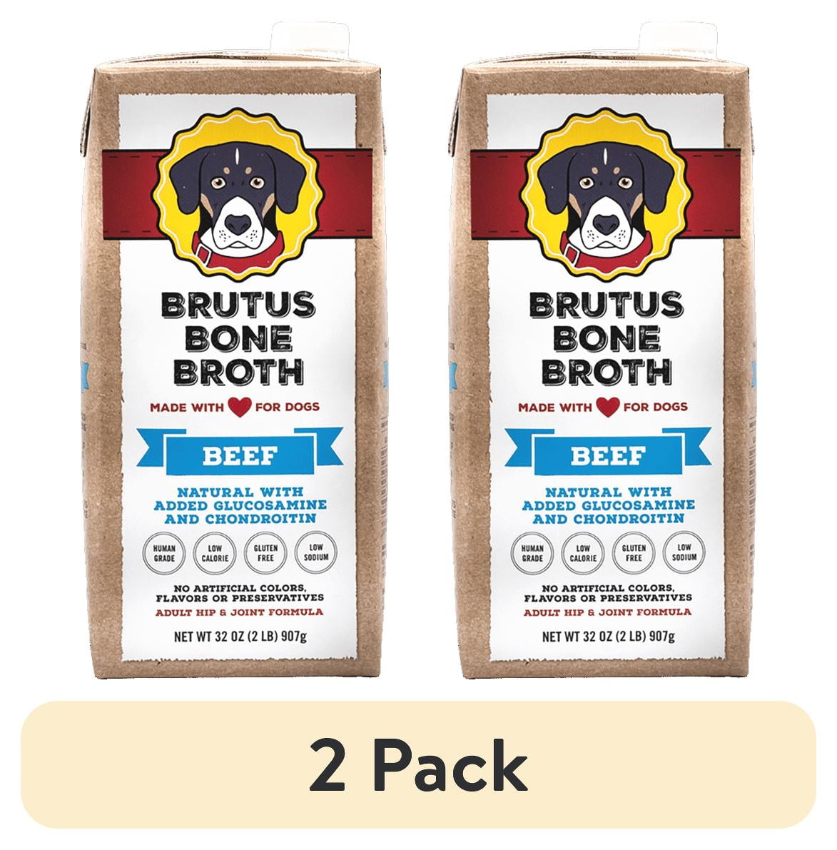 (2 pack) Brutus Bone Broth Beef for Dogs - 32 oz, All Natural Human ...