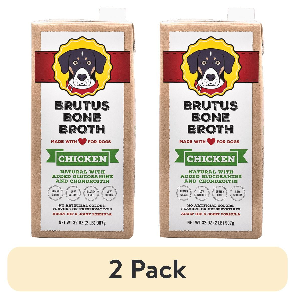 (2 pack) Brutus Bone Broth Chicken for Dogs - 32 oz, All Natural Human ...