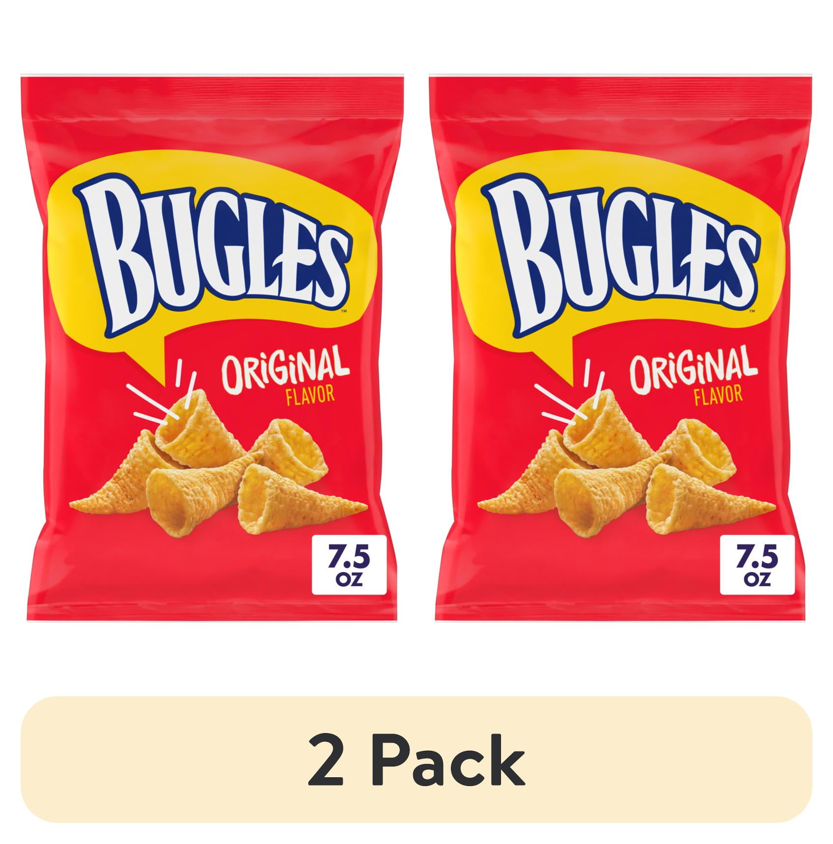 (2 pack) Bugles Original Crispy Corn Snacks, Snack Bag, 7.5 oz ...