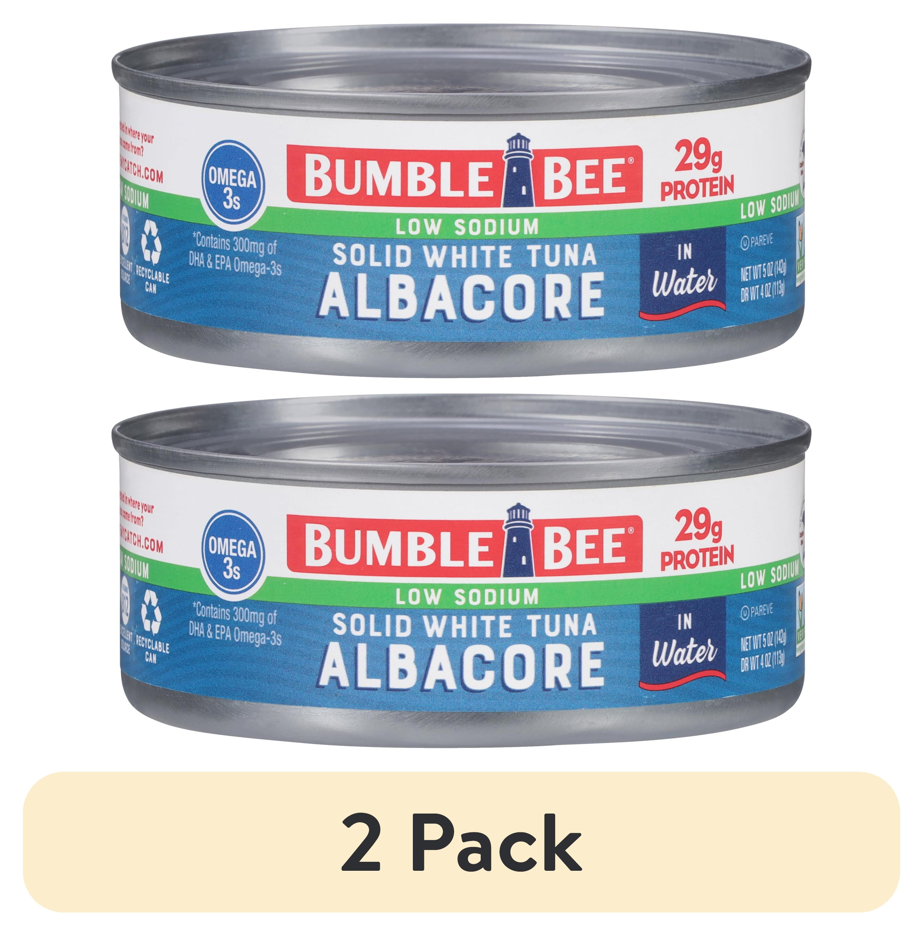 (2 pack) Bumble Bee Low Sodium Solid White Albacore in Water, Wild ...