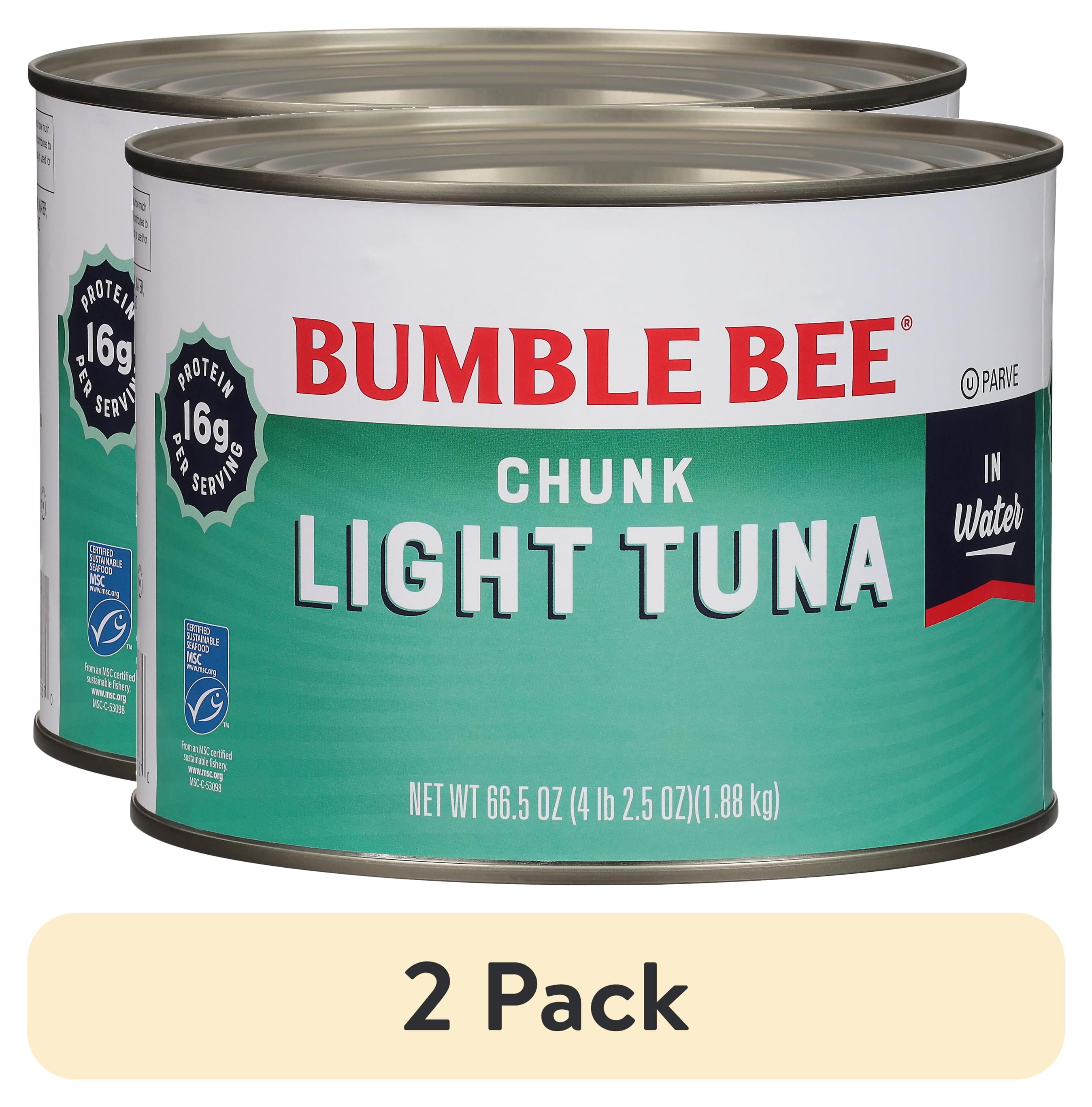 (2 pack) Bumble Bee Chunk Light Tuna in Water, Wild Caught, Gluten Free ...