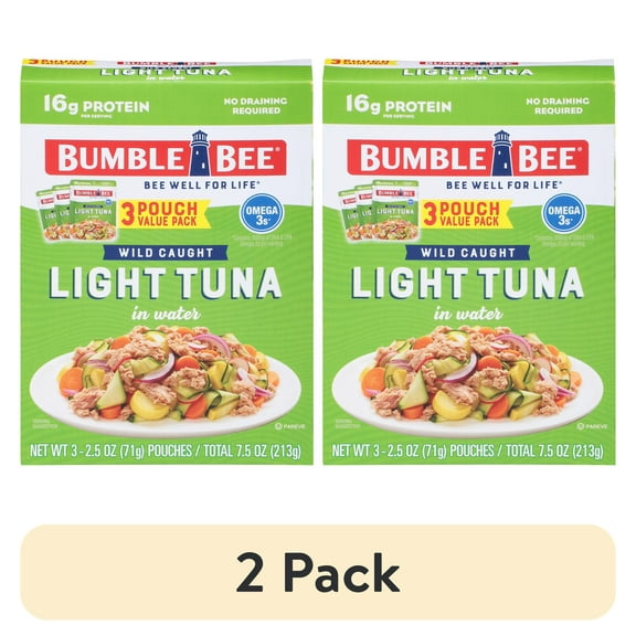 (4 pack) Bumble Bee Chunk Light Tuna in Water, Wild Caught Skipjack ...