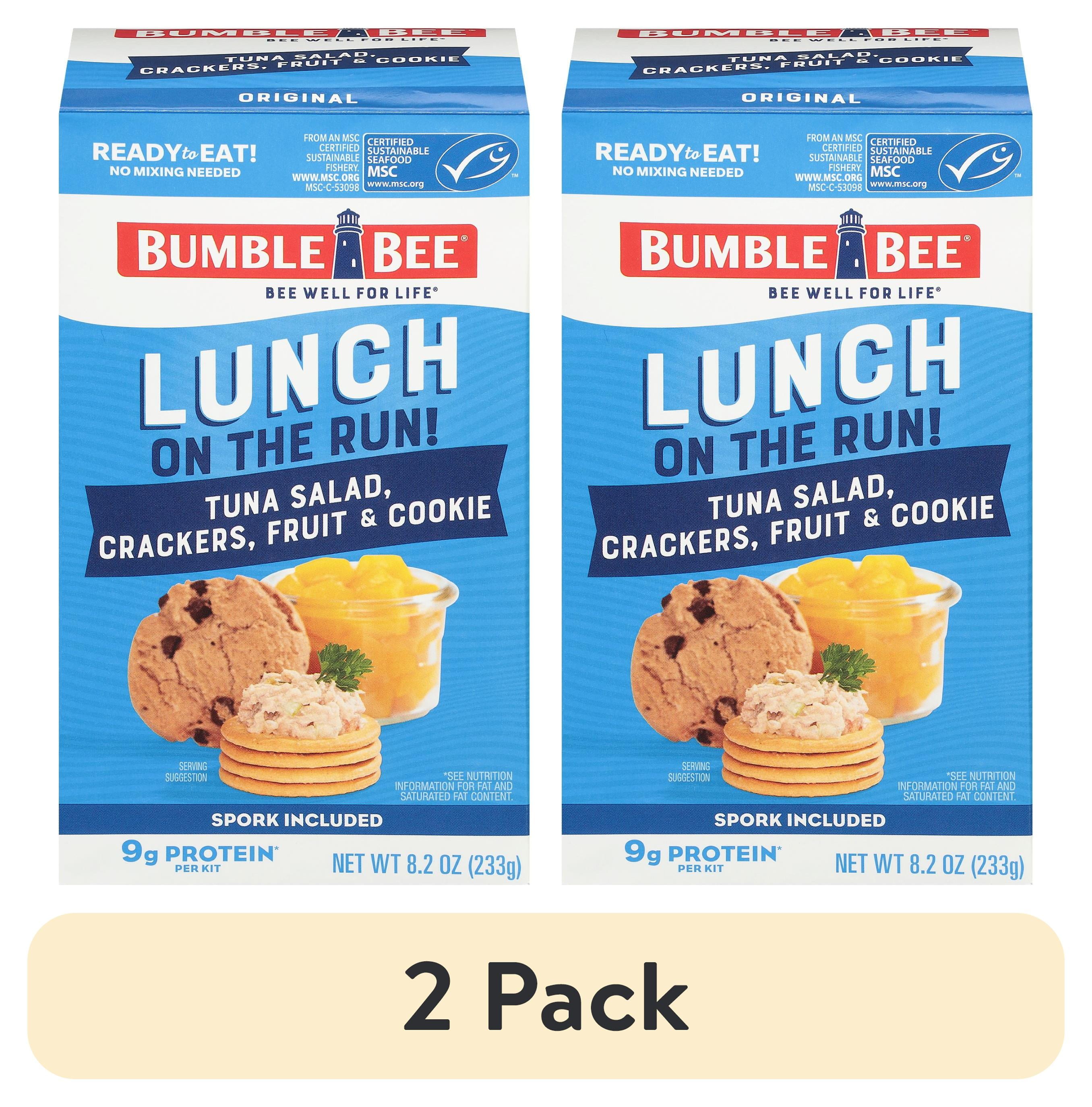 (2 pack) Bumble Bee Lunch on The Run Tuna Salad with Crackers Kit, Ready to Eat, Includes ...
