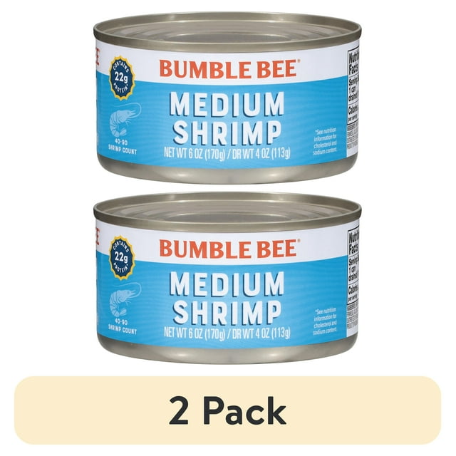 (2 pack) Bumble Bee Regular Medium Shrimp, 6oz Can - Walmart.com