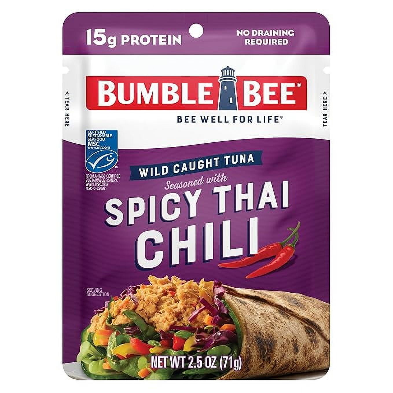 2 pack Bumble Bee Spicy Thai Chili Seasoned Tuna, 2.5 oz Pouch - Ready ...