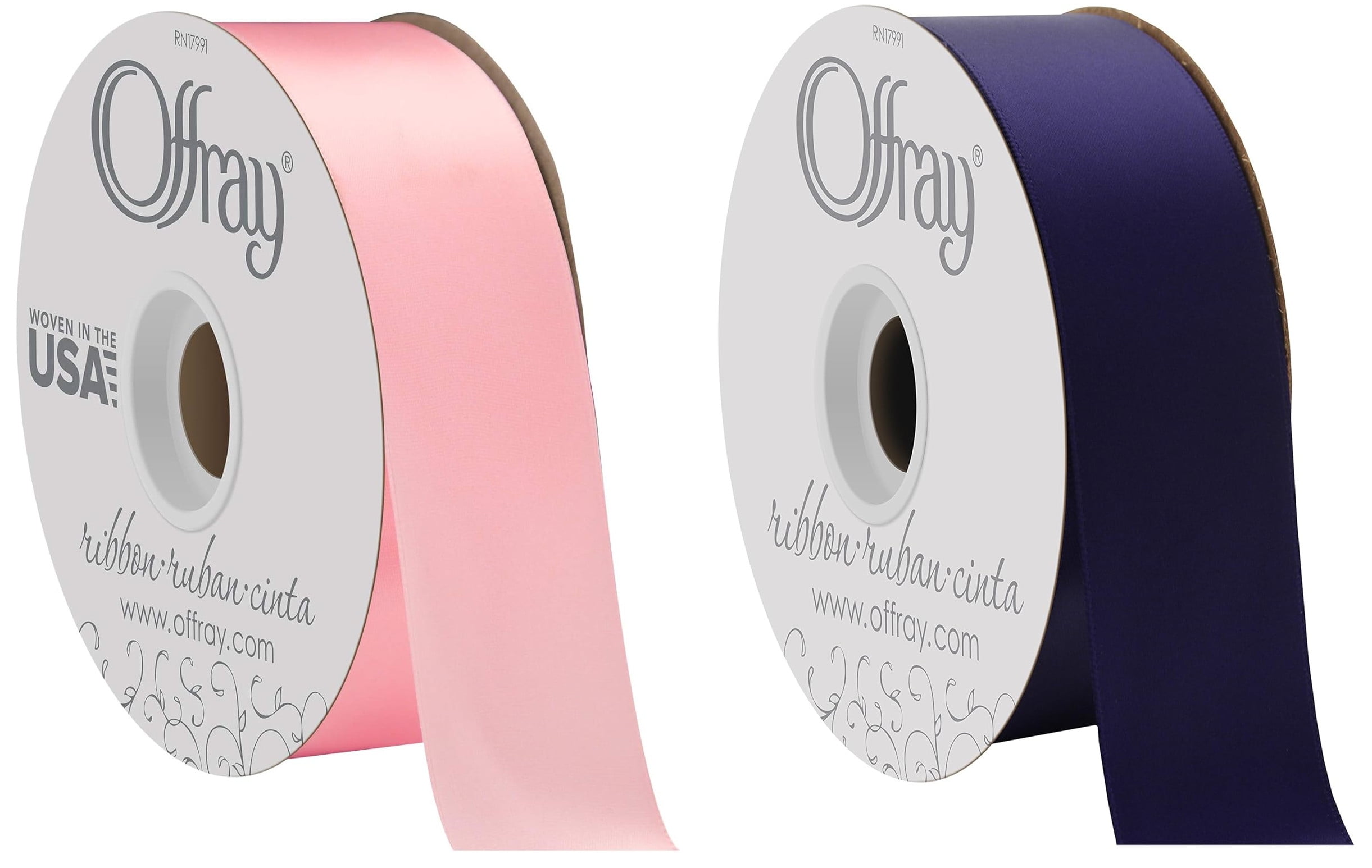 (2-pack Bundle) - Berwick-Offray Double Faced Satin Ribbon (1.5") 10 ...