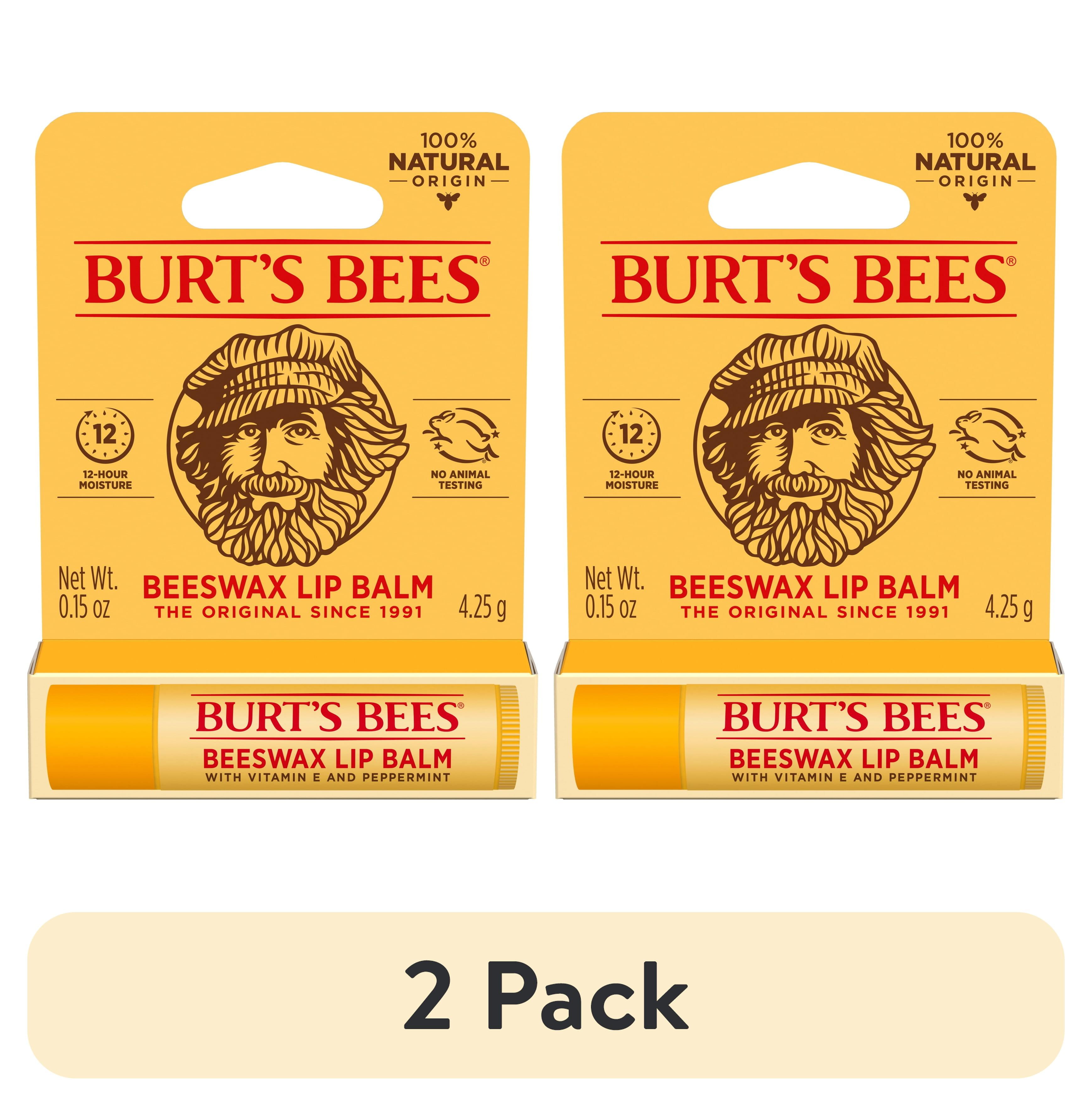 (2 pack) Burt's Bees Beeswax Lip Balm, 1-Pack, 0.15 oz. - Walmart.com