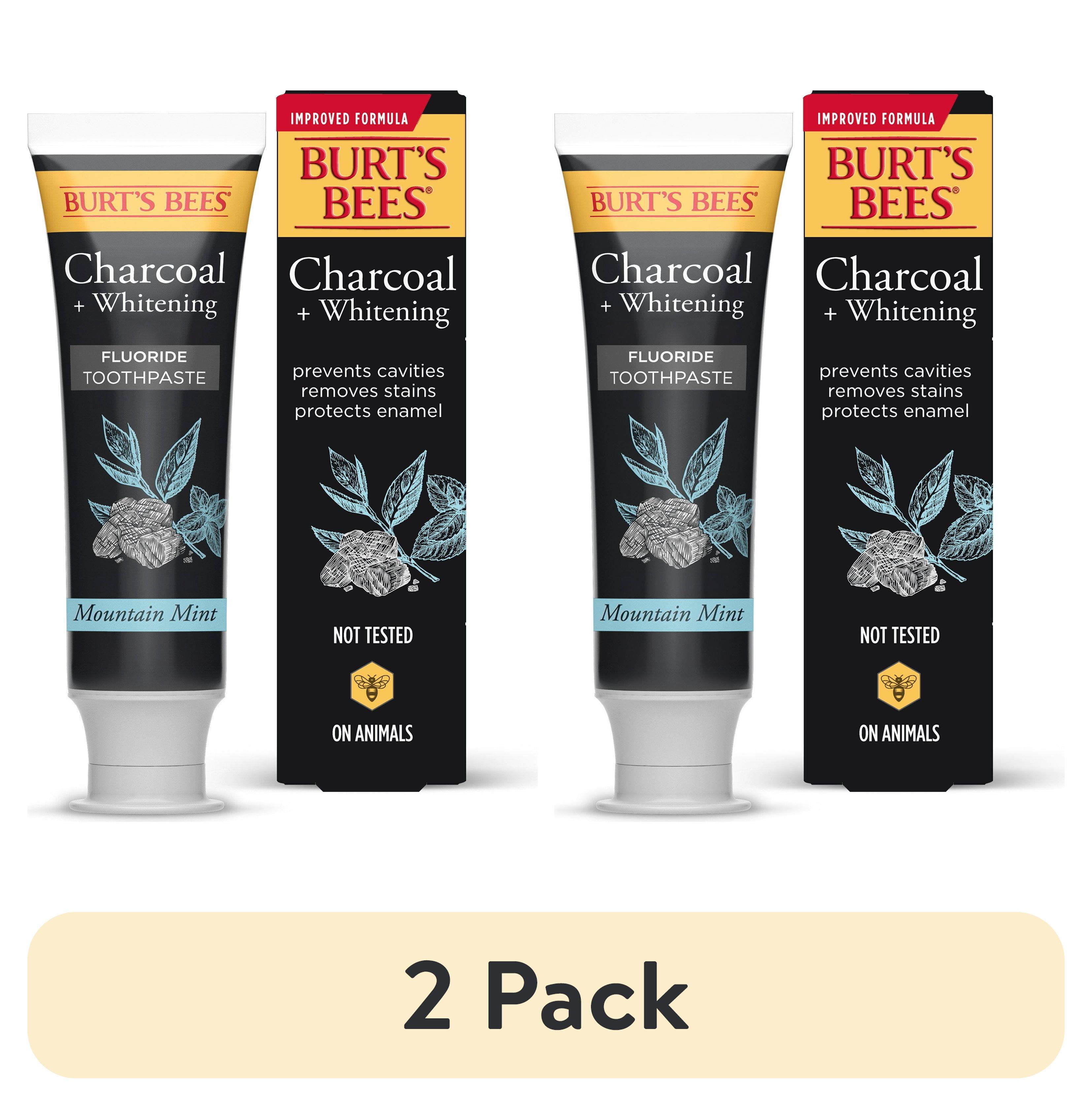 (2 pack) Burt's Bees Toothpaste, Natural Flavor, Charcoal with Fluoride ...
