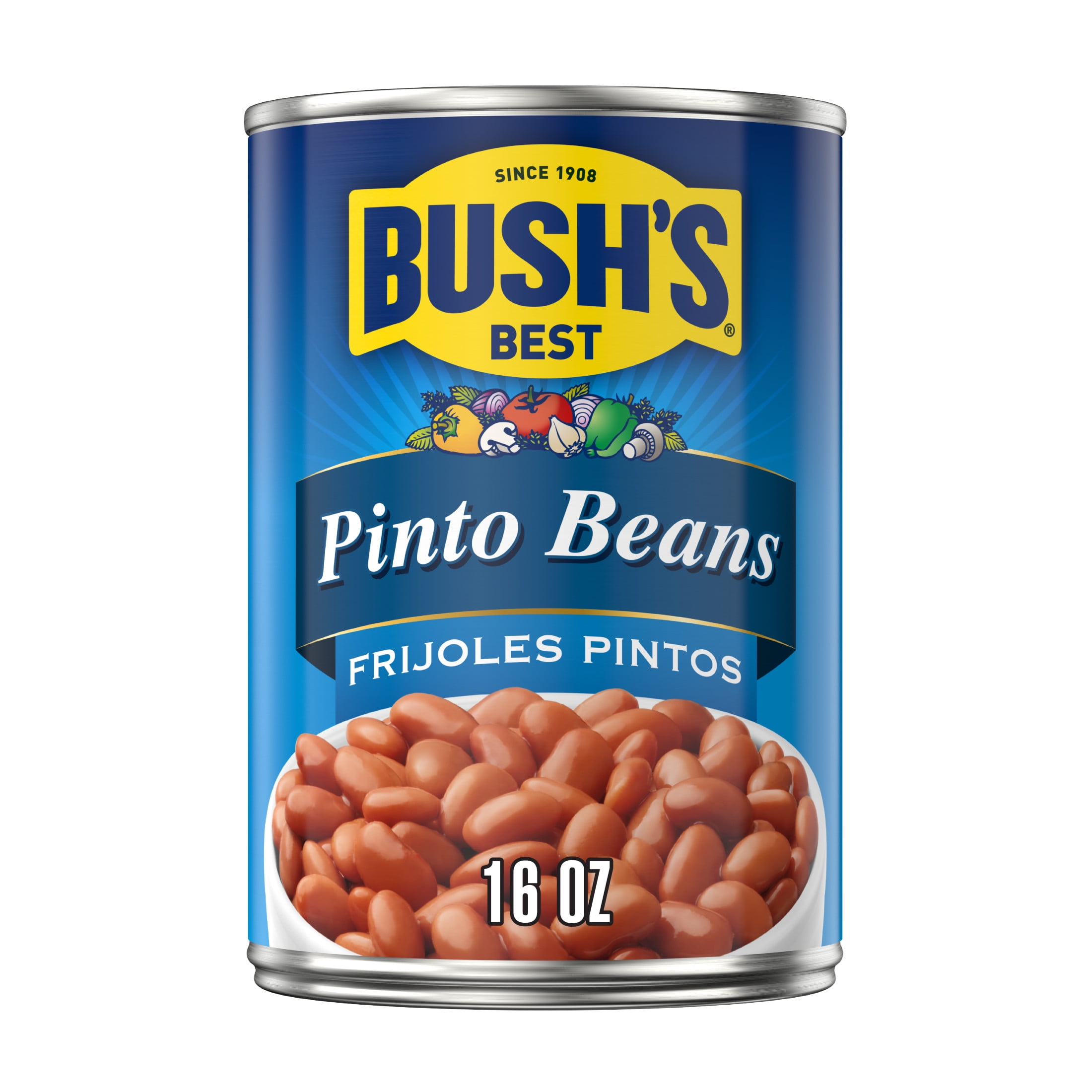 (2 pack) Bush's Canned Pinto Beans, Canned Beans, 16 oz Can - Walmart.com