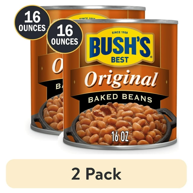 (2 pack) Bush's Original Baked Beans, Canned Beans, 16 oz Can - Walmart.com