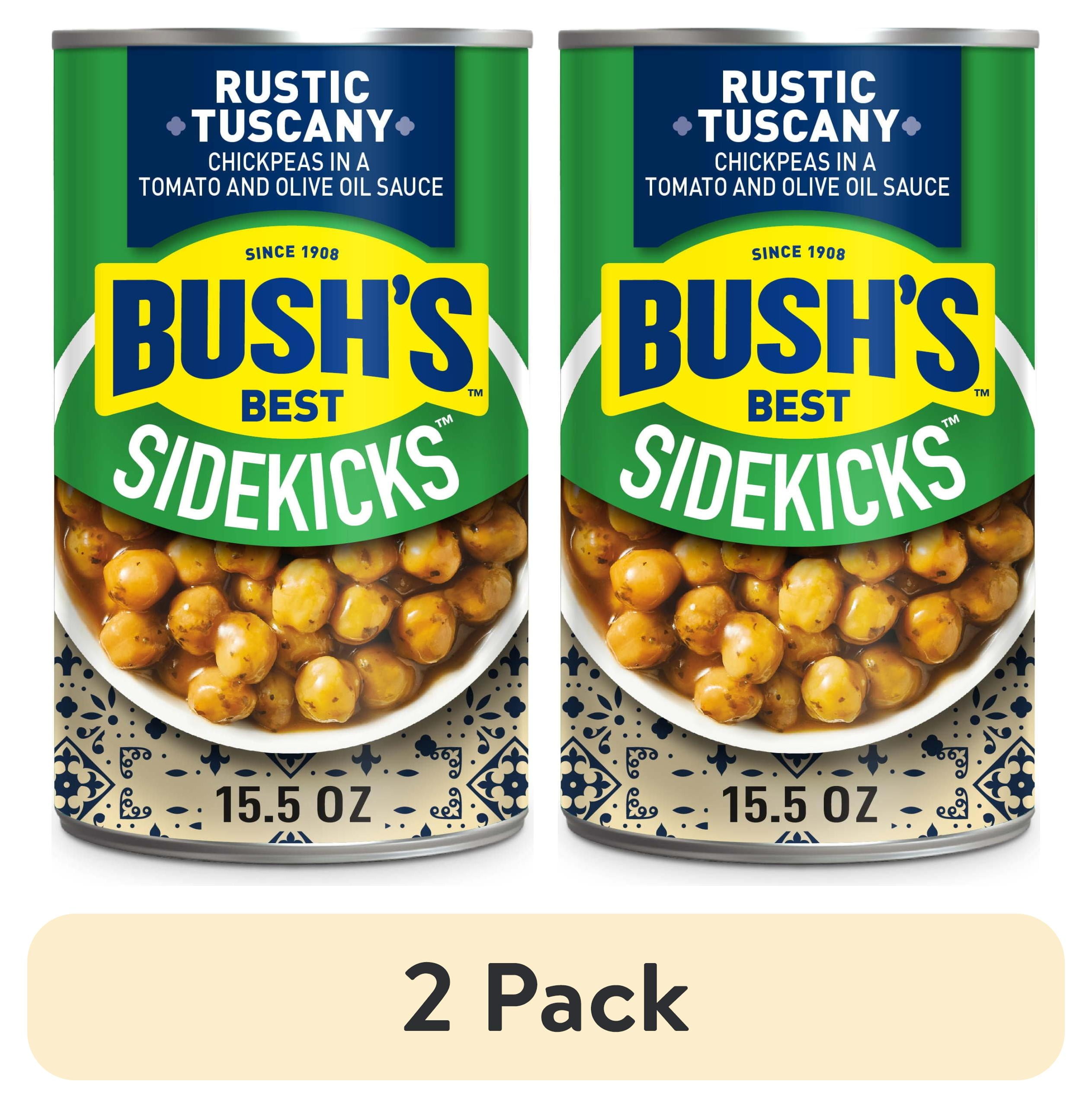 (2 pack) Bush's Sidekicks Rustic Tuscany Chickpeas, Canned Seasoned ...