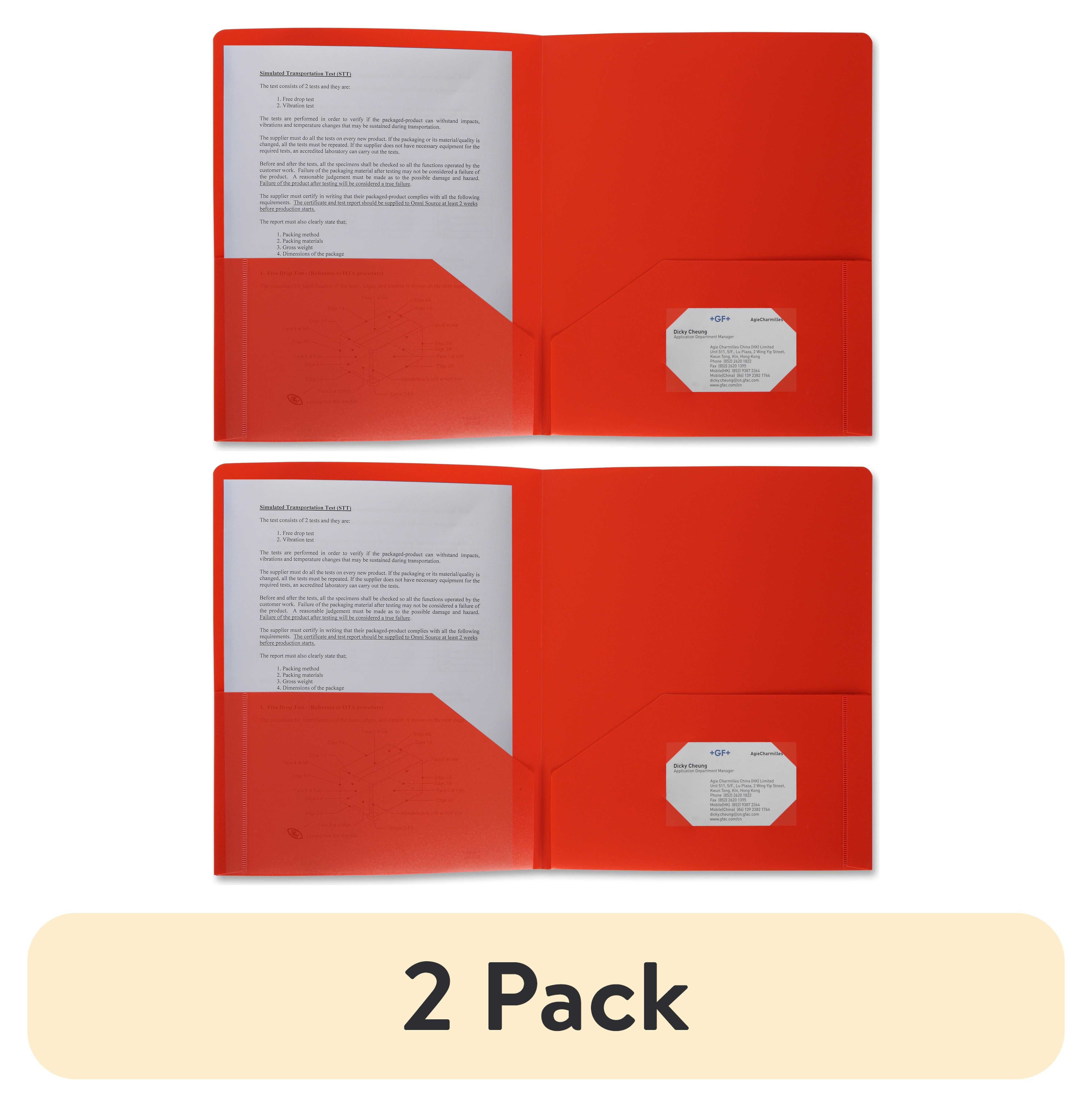 (2 pack) Business Source, BSN20881, 2-pocket Poly Portfolio, 1 Each ...
