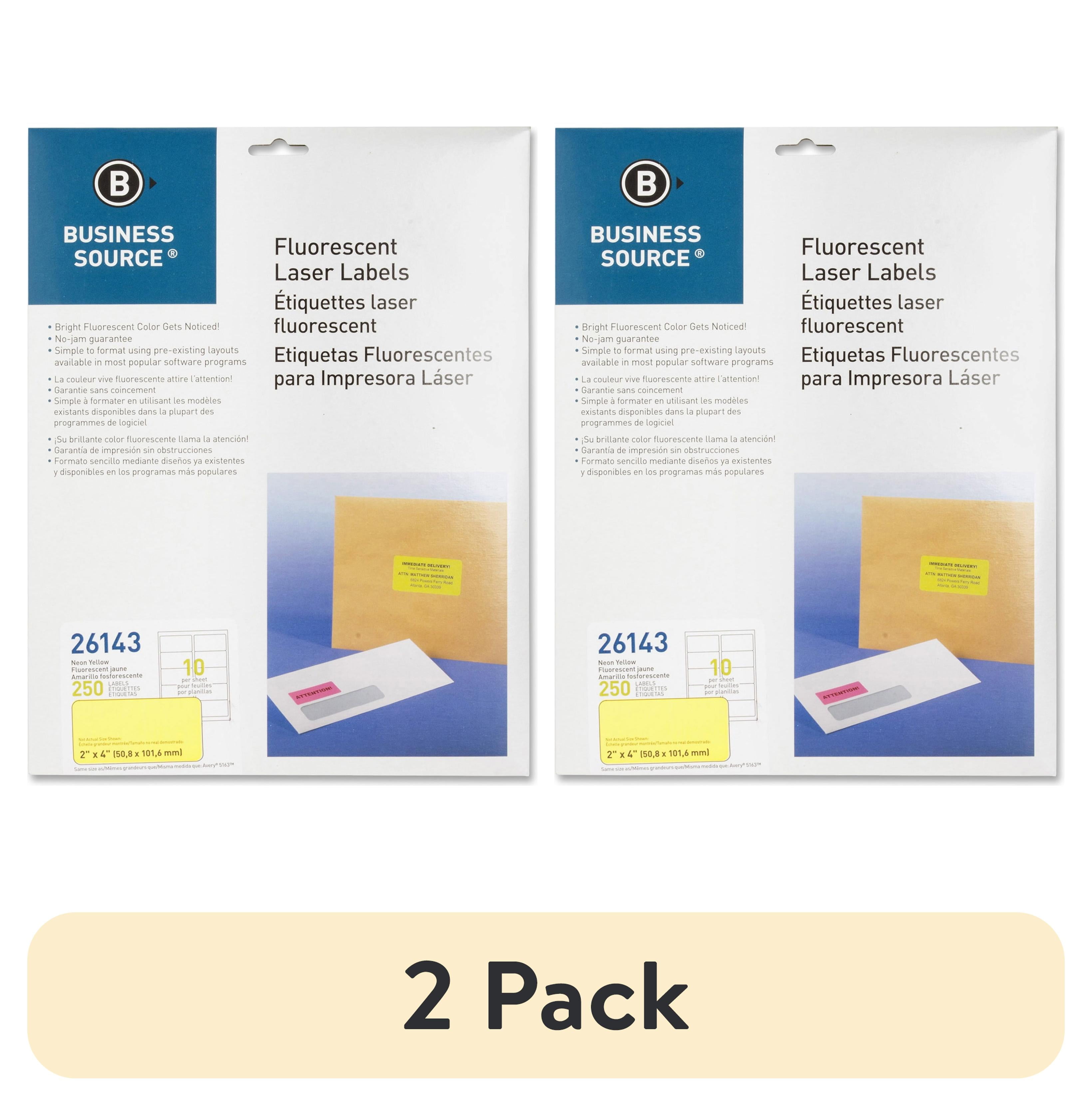 (2 pack) Business Source, BSN26143, Neon Labels, 250 / Pack, Neon ...