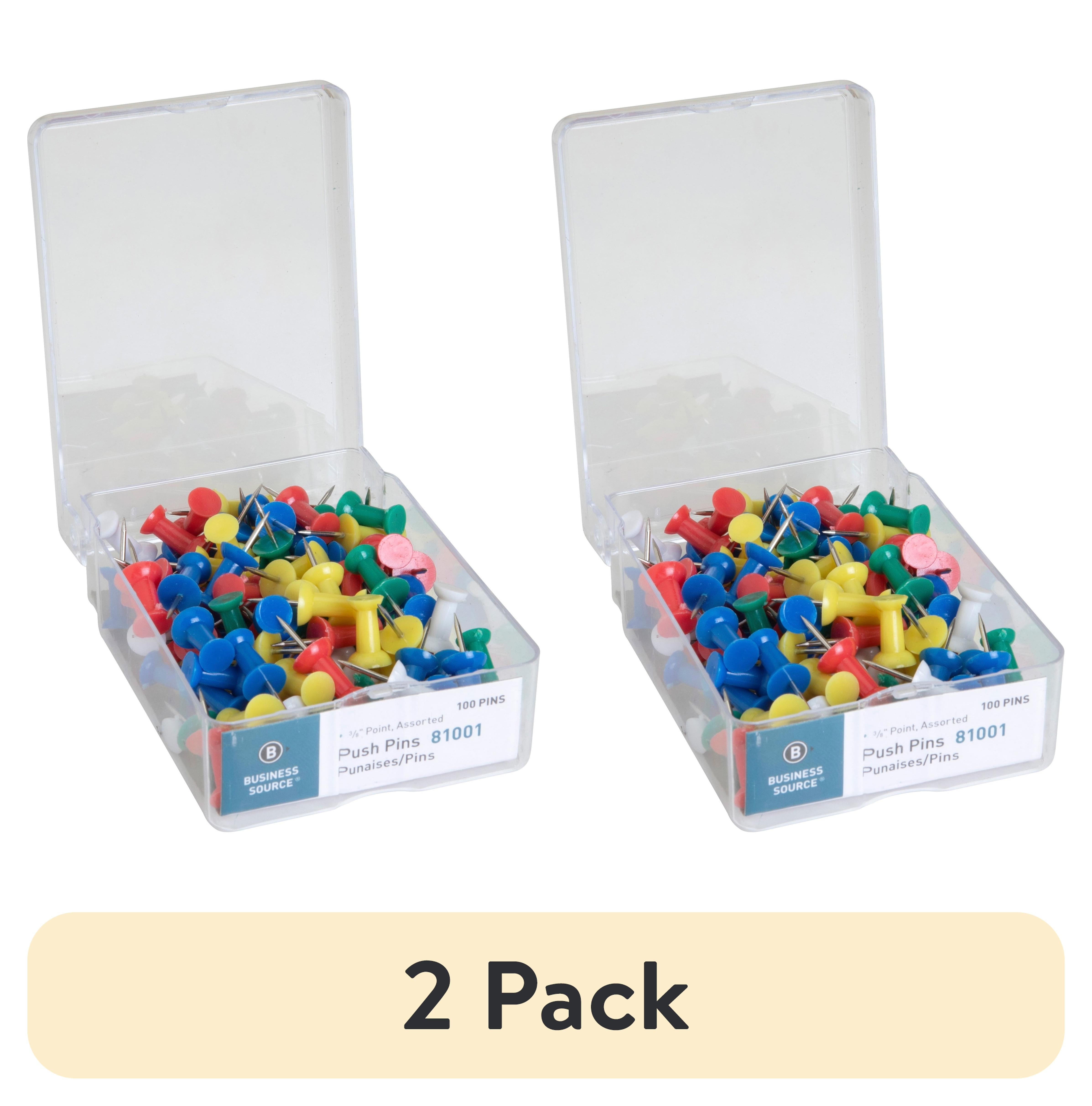 (2 pack) Business Source, BSN81001, 1/2" Head Push Pins, 100 / Box ...