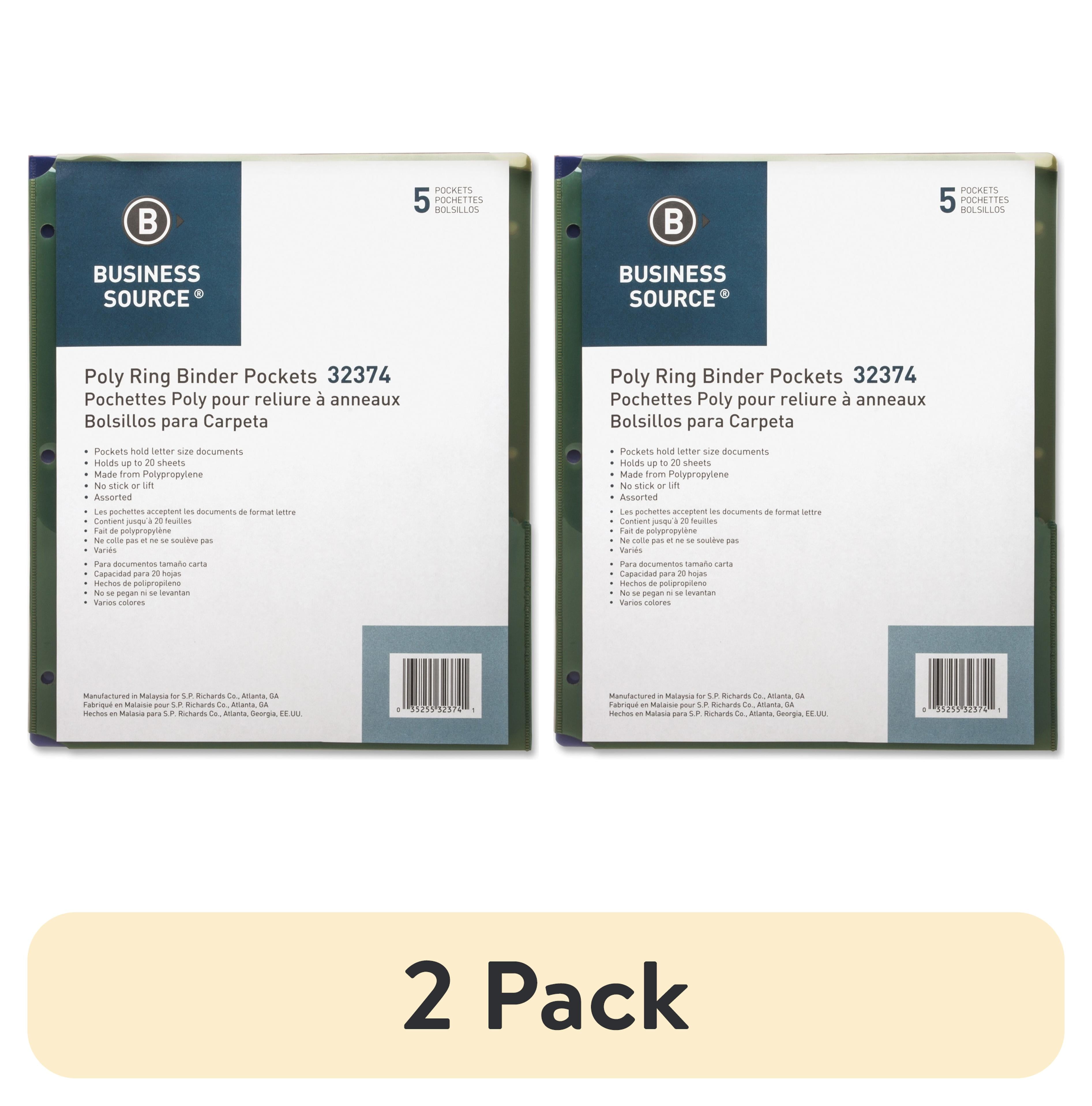 (2 pack) Business Source Poly Binder Pockets - Walmart.com