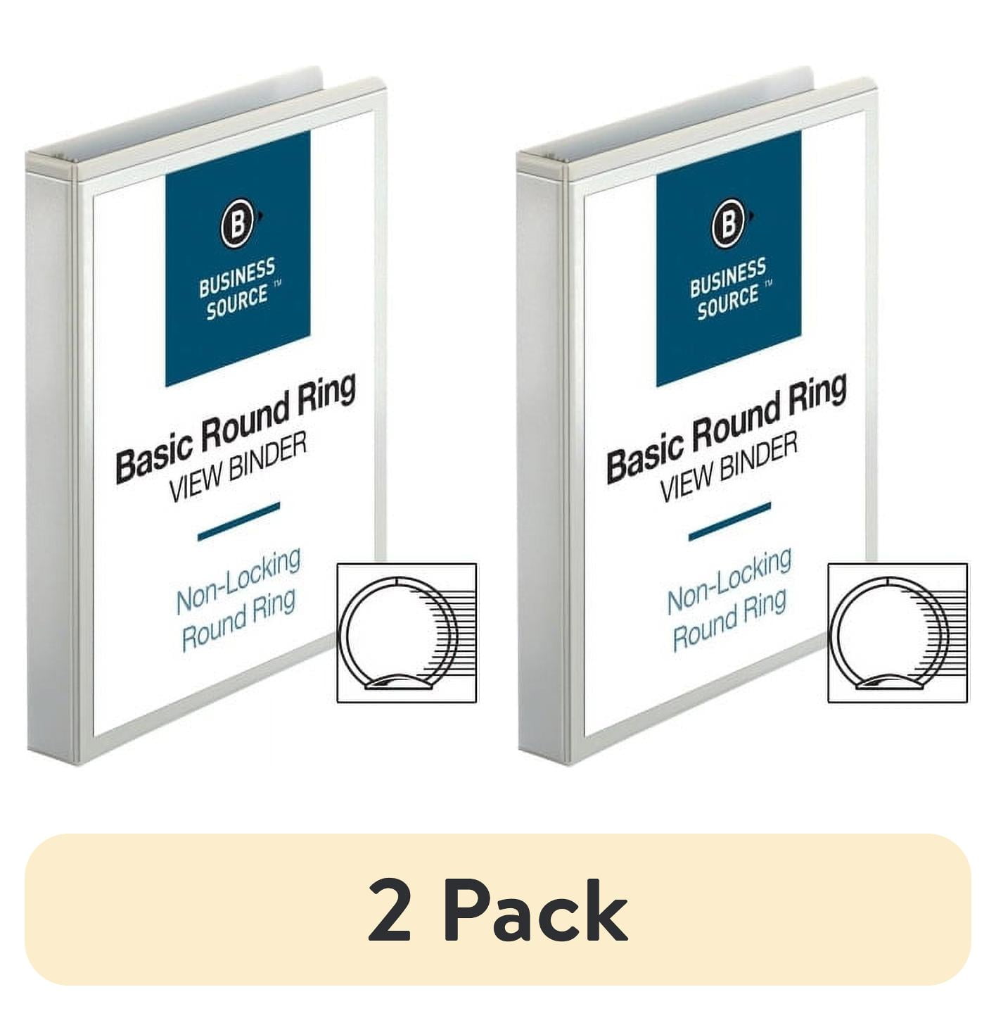 (2 pack) Business Source Round-ring View Binder 1" Binder Capacity ...