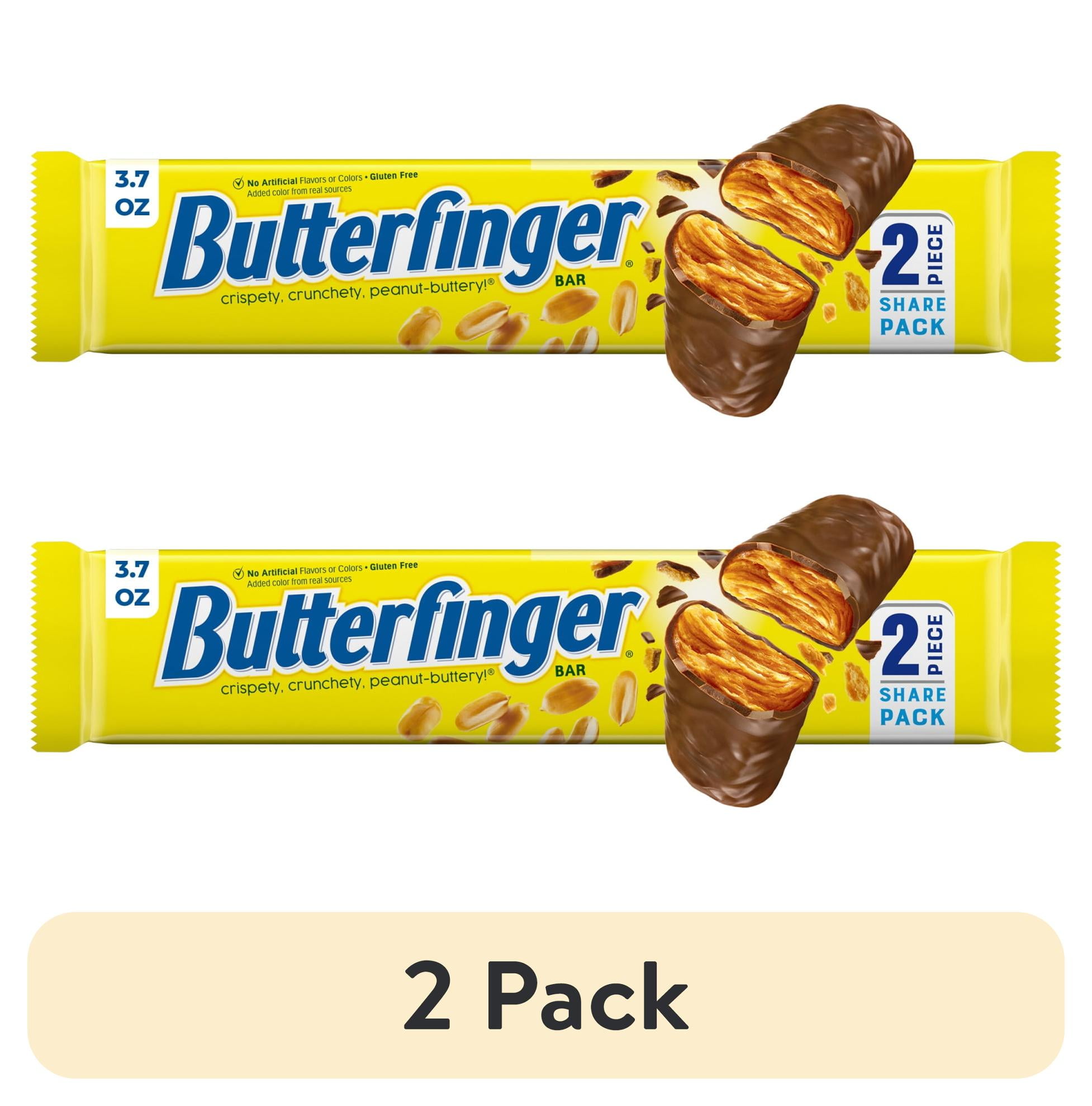 (2 pack) Butterfinger Share Size Candy Bar, 2 Count, Crispety Crunchety ...