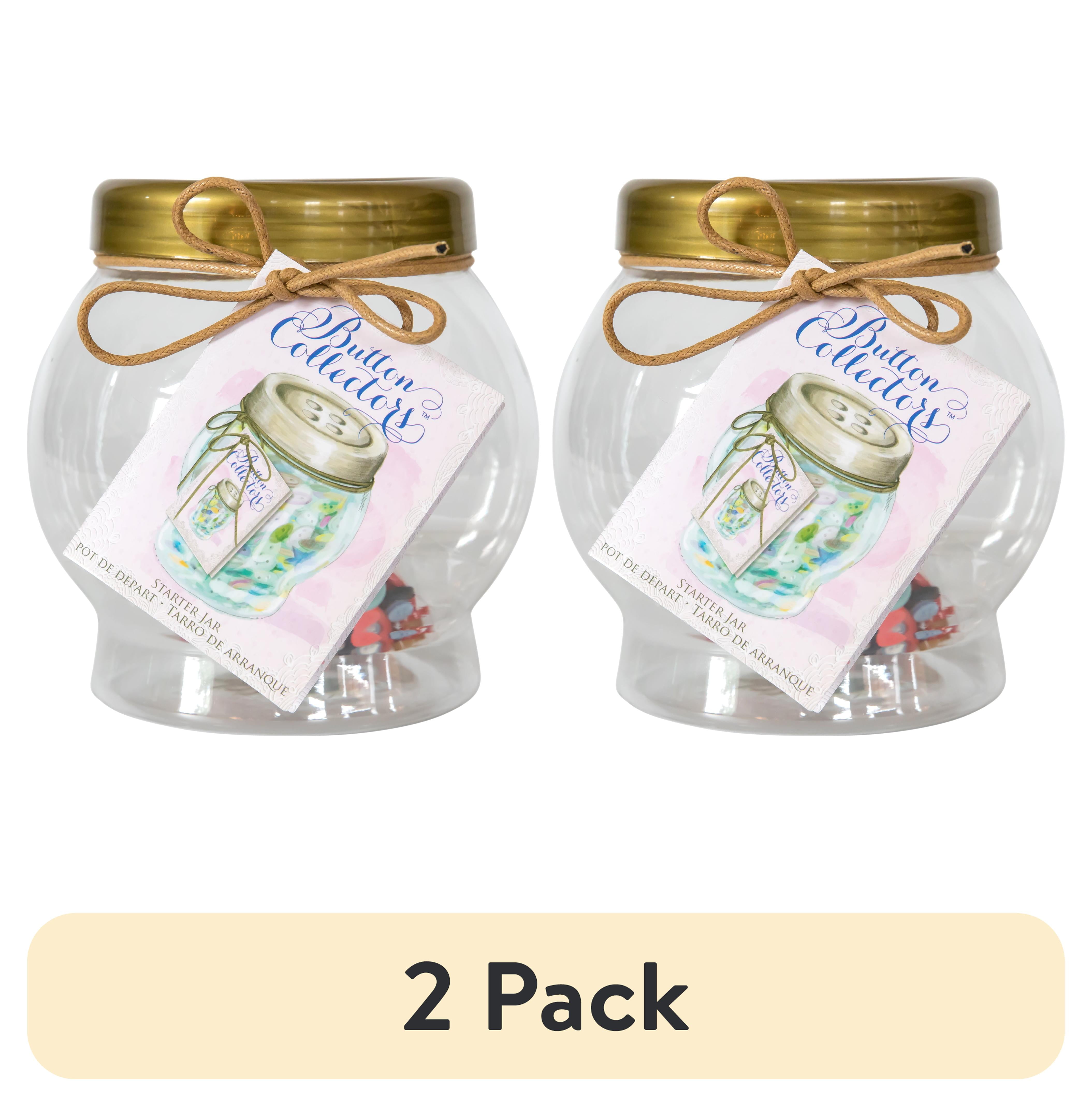 (2 pack) "Button Collectors" Gold Tone Button Shaped Lid Plastic ...