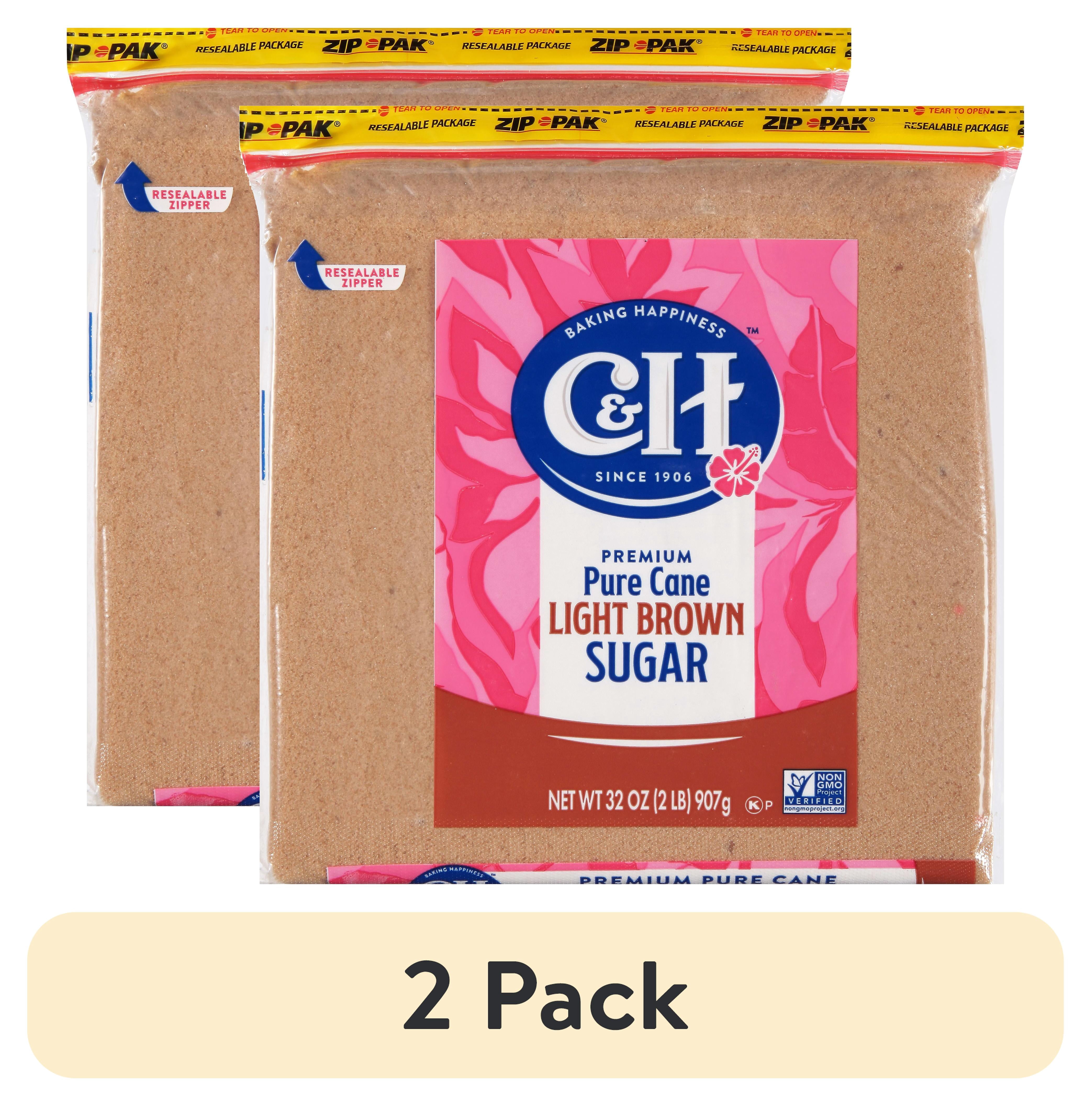 (2 pack) C&H Premium Pure Cane Light Brown Sugar, 2 lb - Walmart.com