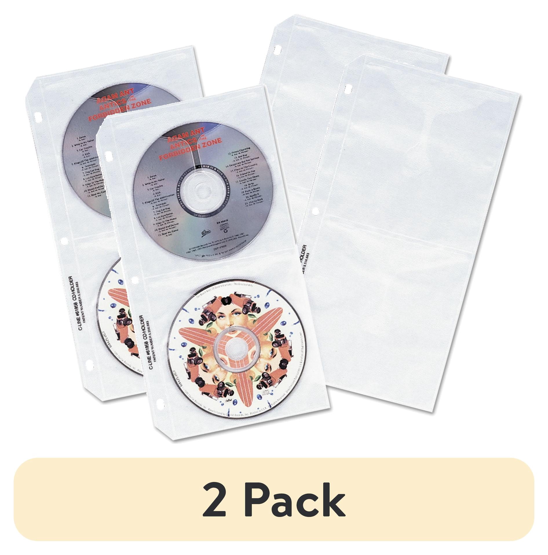 (2 pack) C-Line 61958 4-Disc Capacity Deluxe CD Ring Binder Storage ...