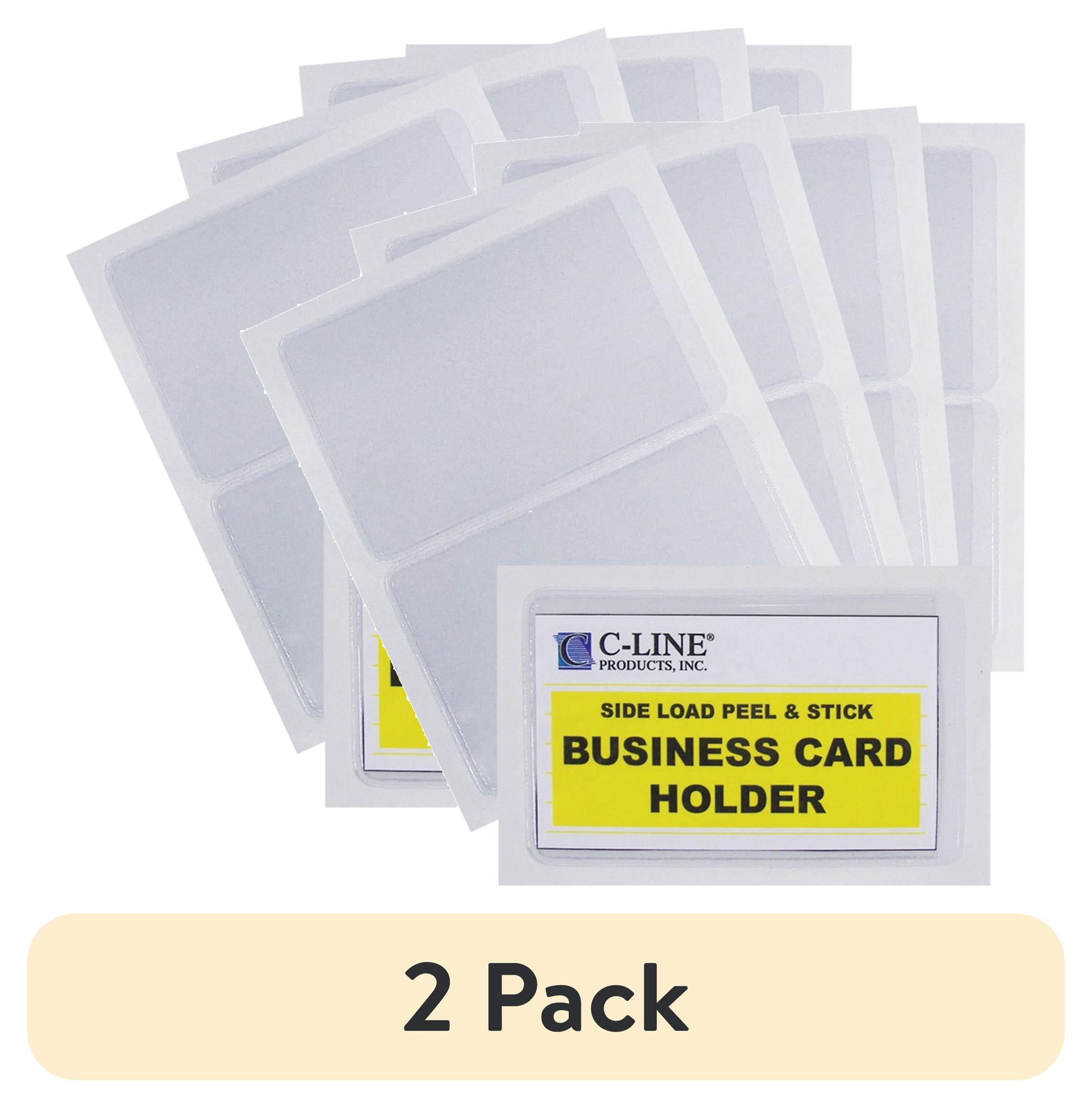 (2 pack) C-Line Self-Adhesive 1/2" x 2" Business Card Holders, 10 Count ...