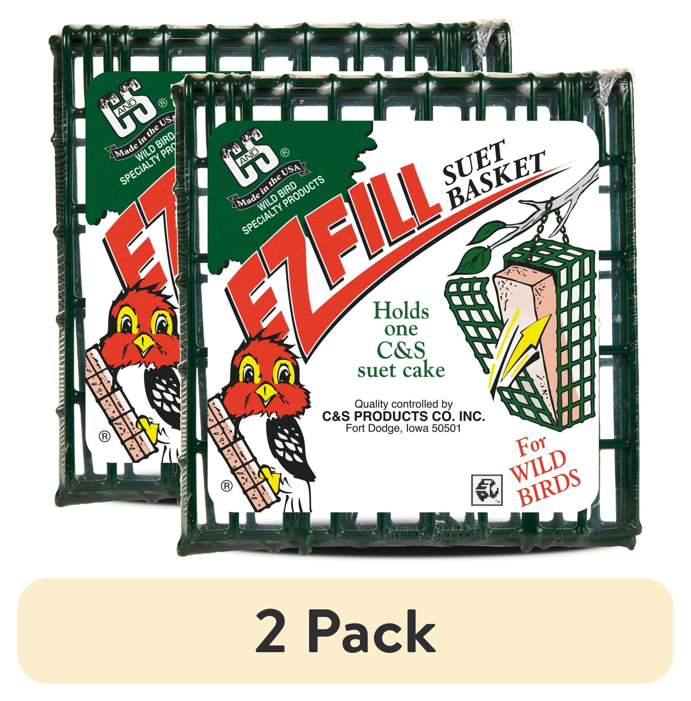 (2 pack) C&S EZ Fill Suet Basket, for Wild Bird Suet Cakes, 2" x 5.25 ...