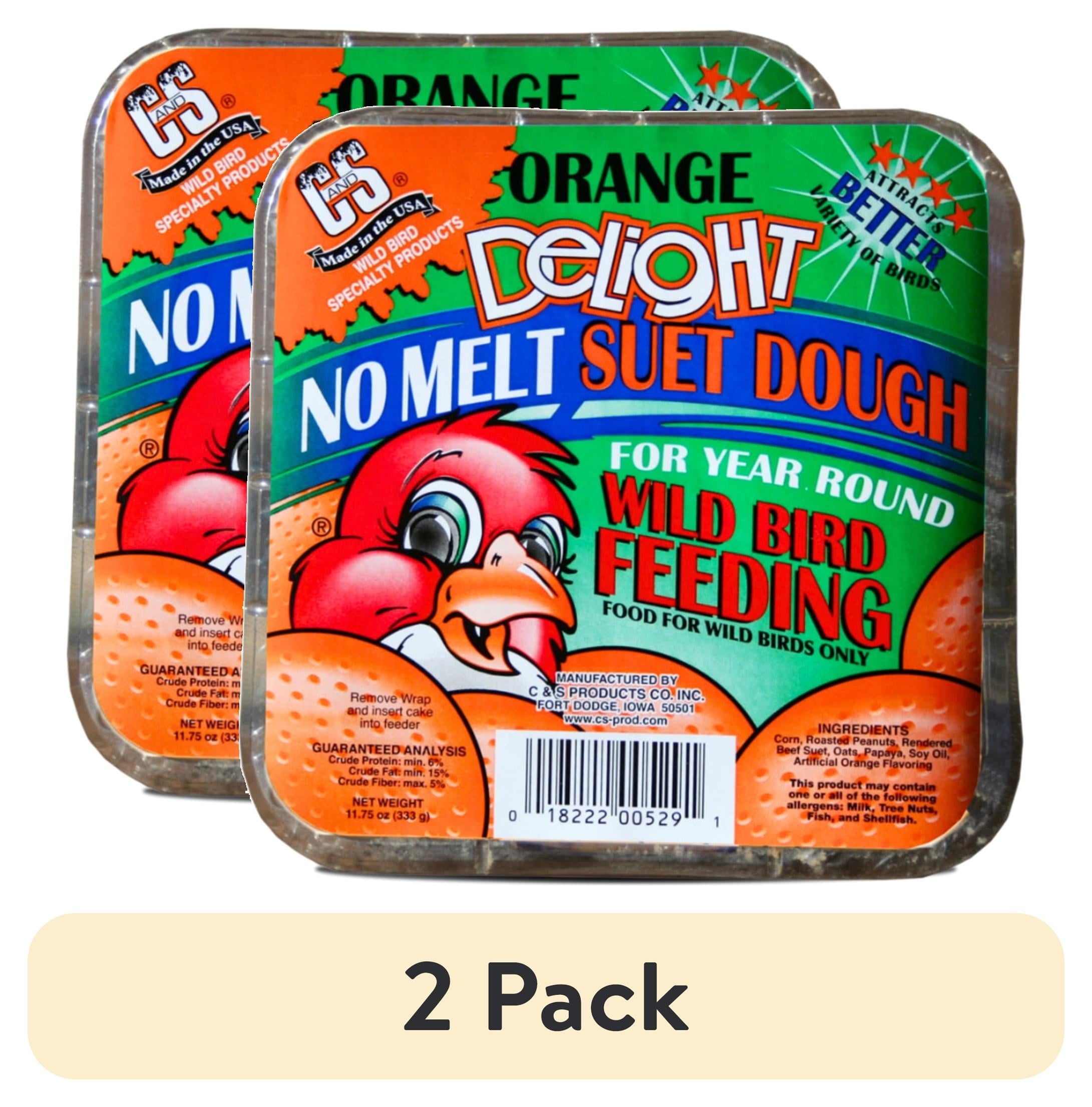 (2 pack) C&S Orange Delight No Melt Suet Dough 11.75 Ounces - Walmart.com