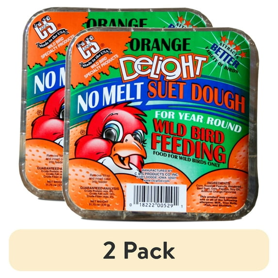 (2 pack) C&S Orange Delight No Melt Suet Dough 11.75 ounces 12 Count ...