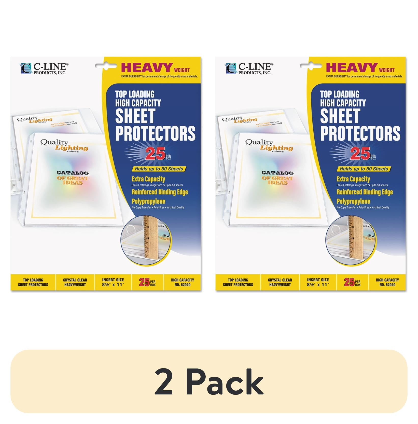 (2 pack) C-Line 62020 11 in. x 8-1/2 in. Polypropylene Sheet Protectors ...