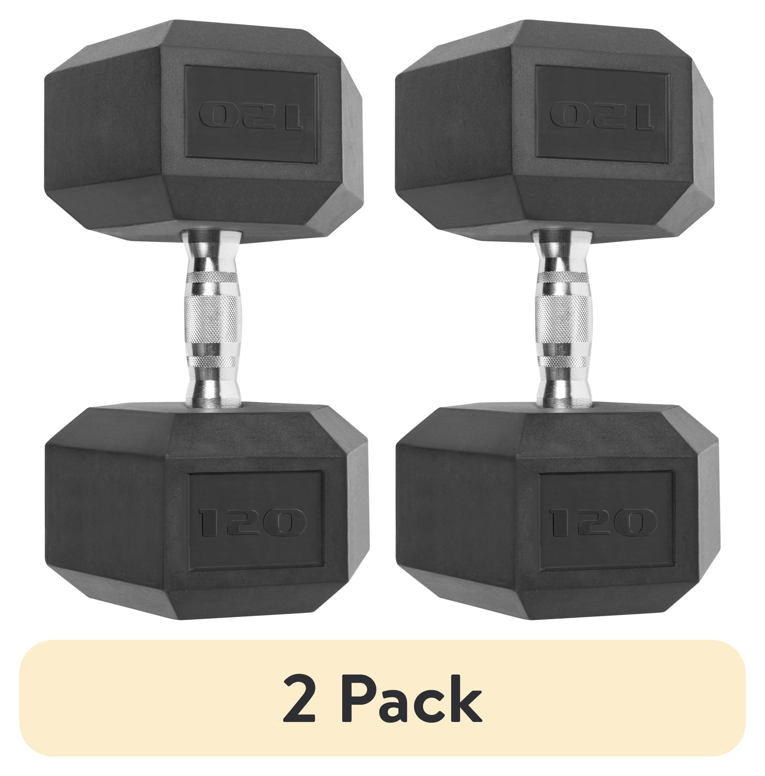 (2 pack) CAP Barbell, 120lb Coated Hex Dumbbell, Single - Walmart.com