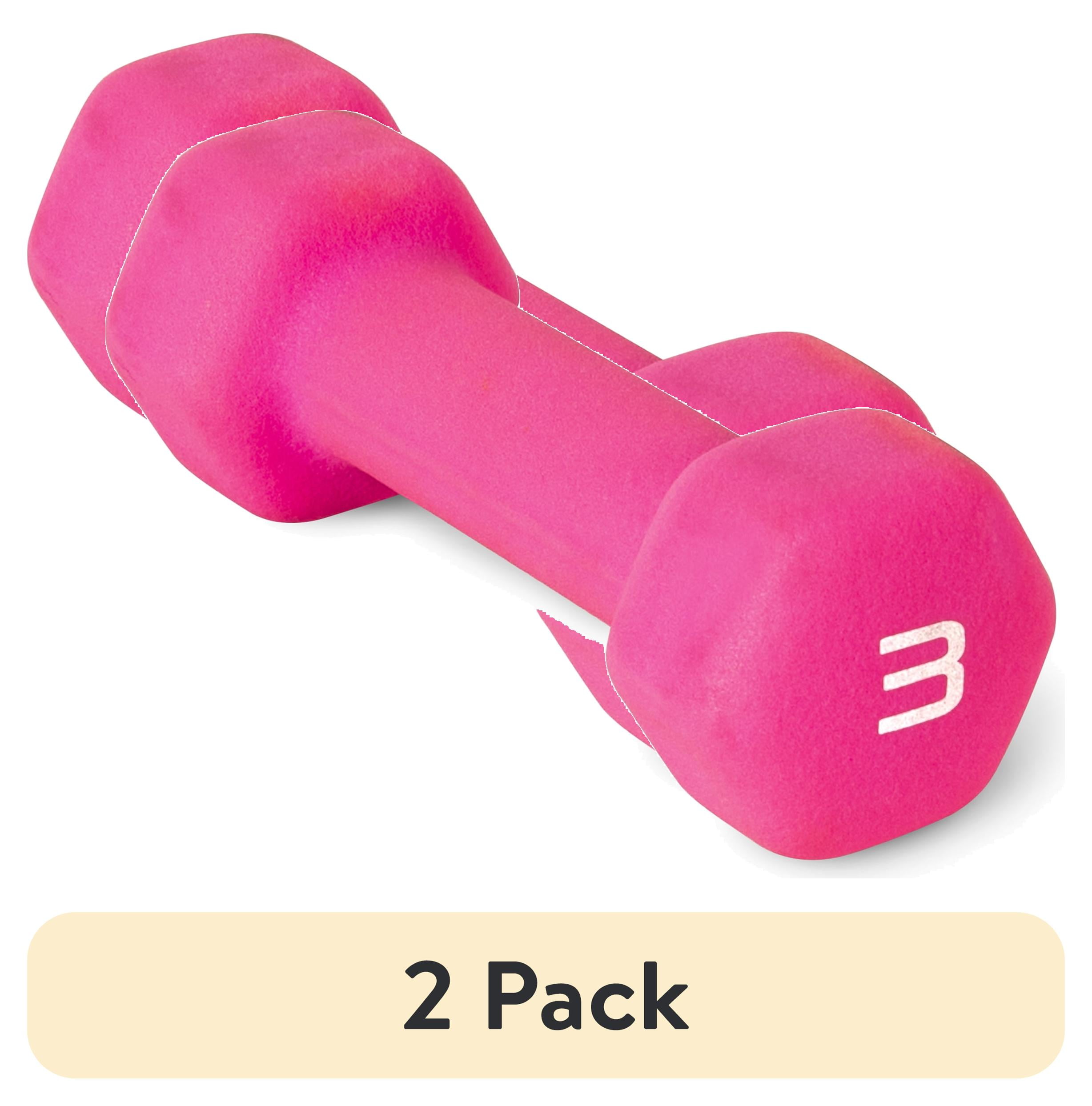 (2 pack) CAP Barbell 3lb Neoprene Dipped Dumbbell, Pink, Single ...