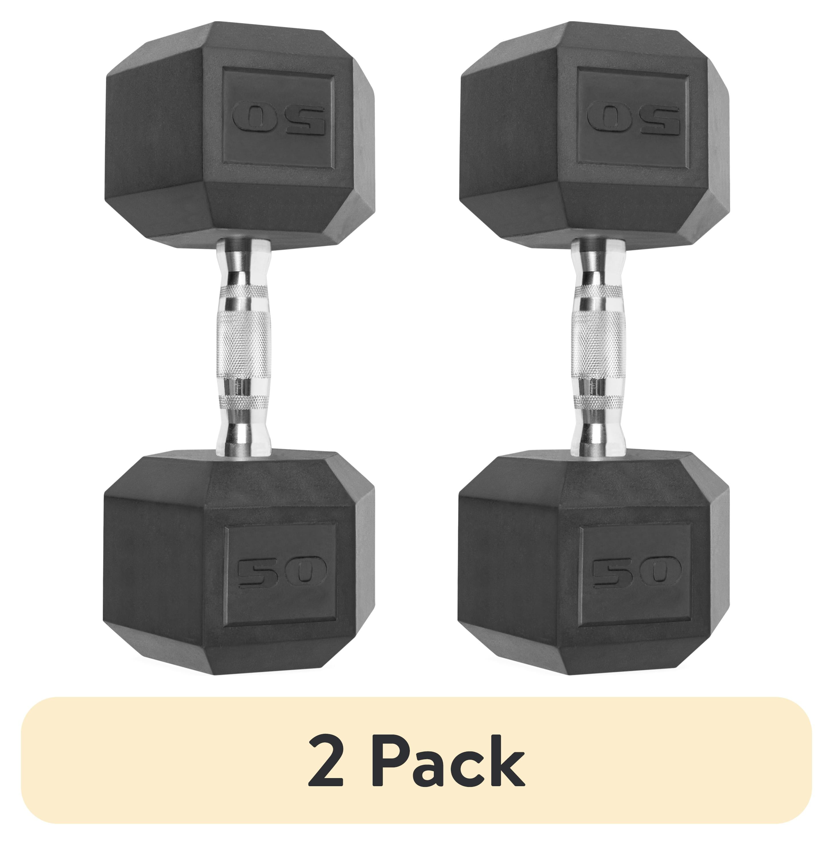 (2 pack) CAP Barbell, 50lb Coated Hex Dumbbell, Single - Walmart.com