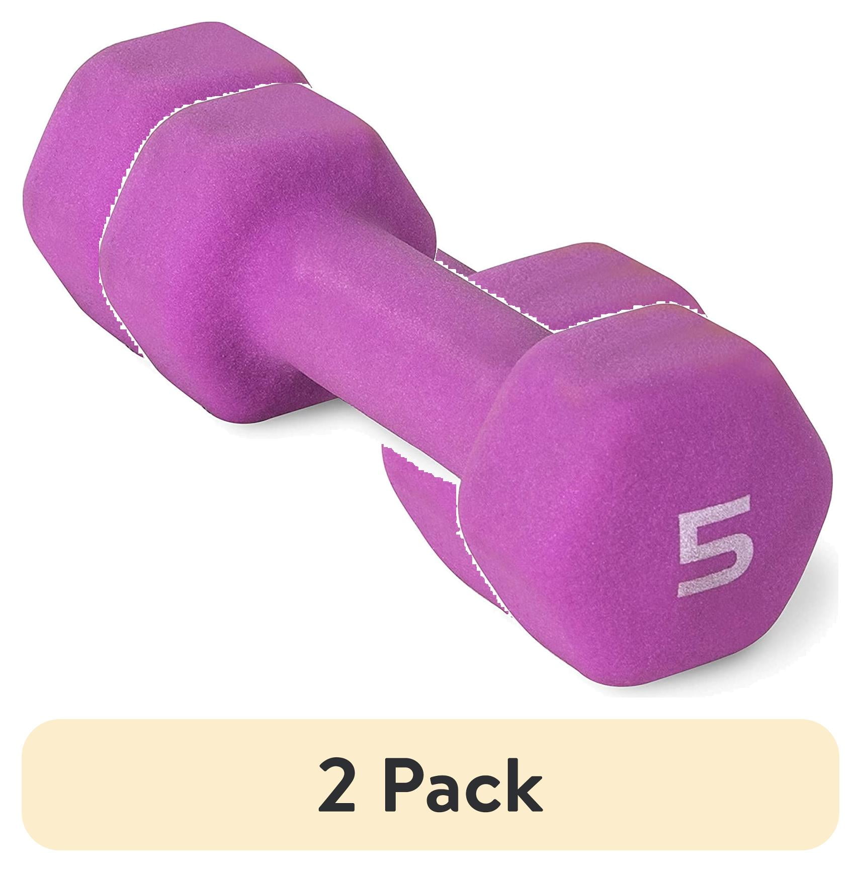 (2 pack) CAP Barbell 5lb Neoprene Dipped Dumbbell, Purple, Single ...