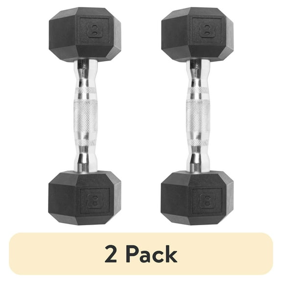 BalanceFrom 20 lb Neoprene Coated Iron Dumbbell Hex Weights Set with ...