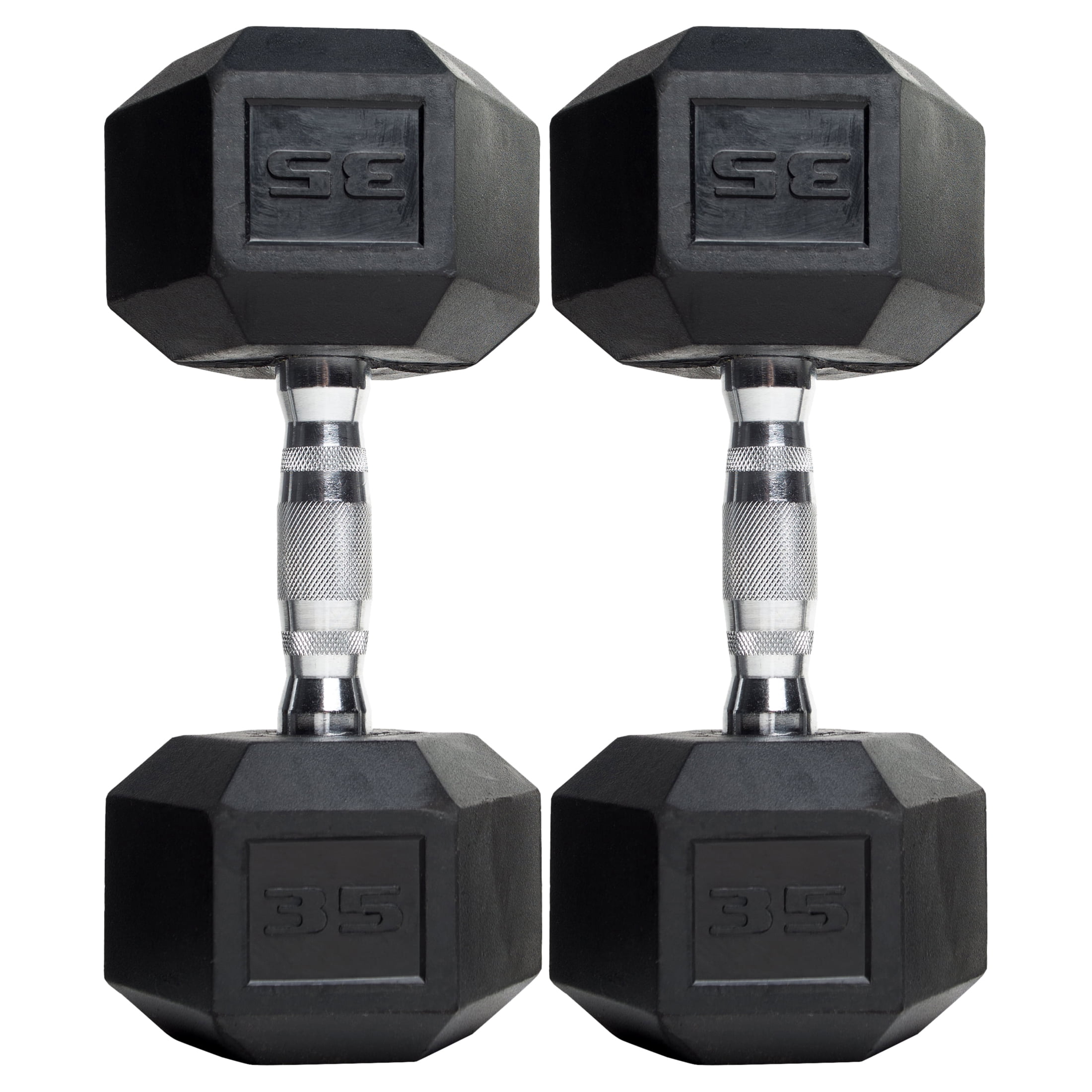 (2 pack) CAP Barbell Coated Hex Dumbbell, Single 35 lbs - Walmart.com