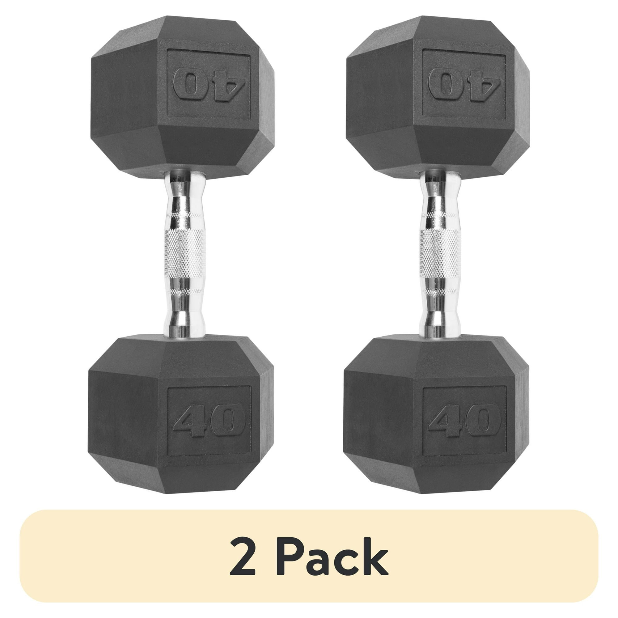 (2 pack) CAP Barbell Coated Hex Dumbbell, Single 40 lbs - Walmart.com