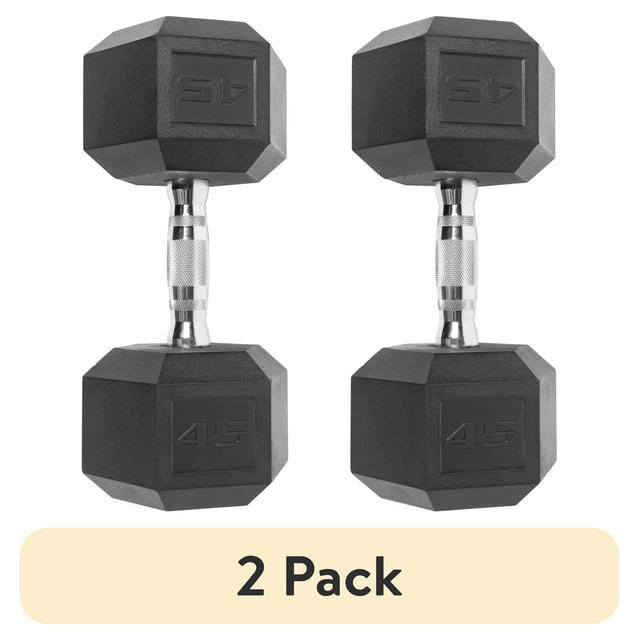 (2 pack) CAP Barbell Coated Hex Dumbbell, Single 45 Lbs. - Walmart.com