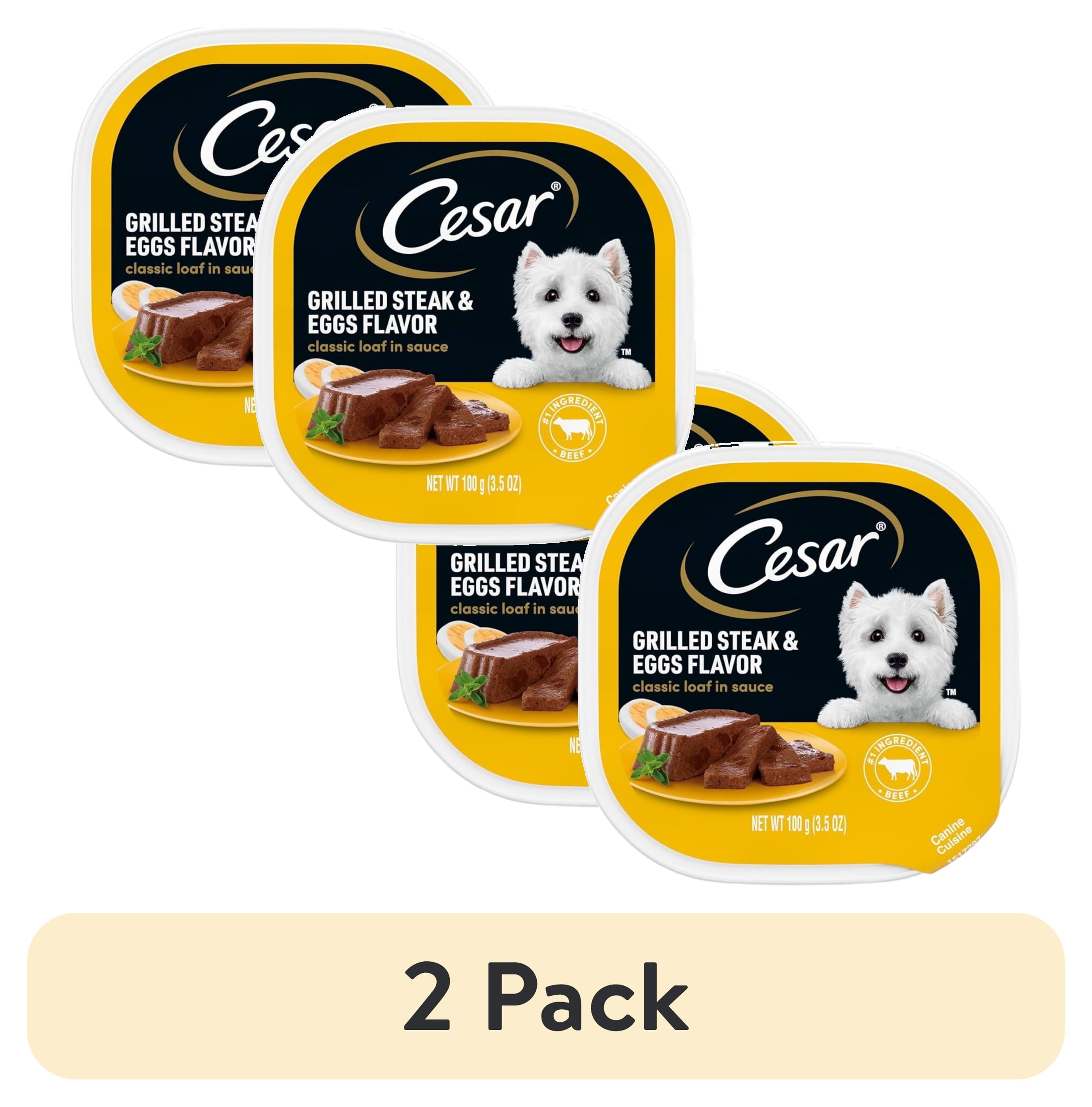 (2 pack) CESAR Adult Wet Dog Food Classic Loaf in Sauce Grilled Steak ...