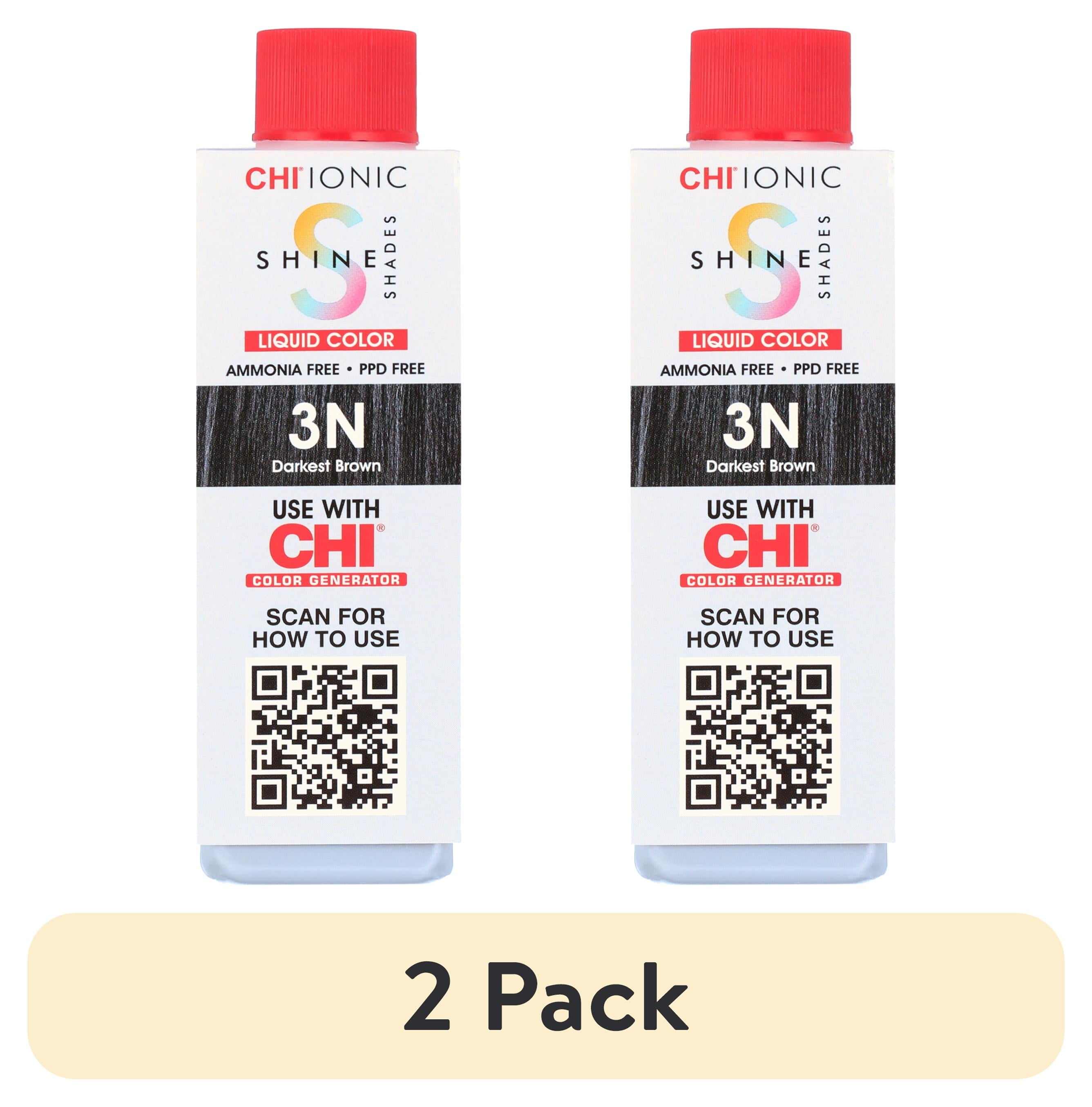 (2 pack) CHI Ionic Shine Shades Liquid Hair Color - 3N Darkest Brown ...