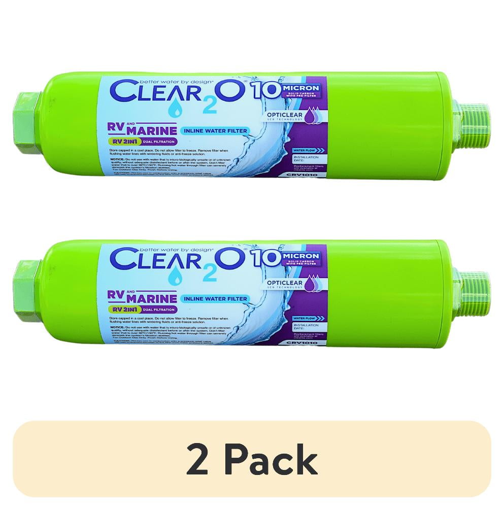 (2 pack) CLEAR2O® 2 in 1 inline full-length solid carbon block 10 ...