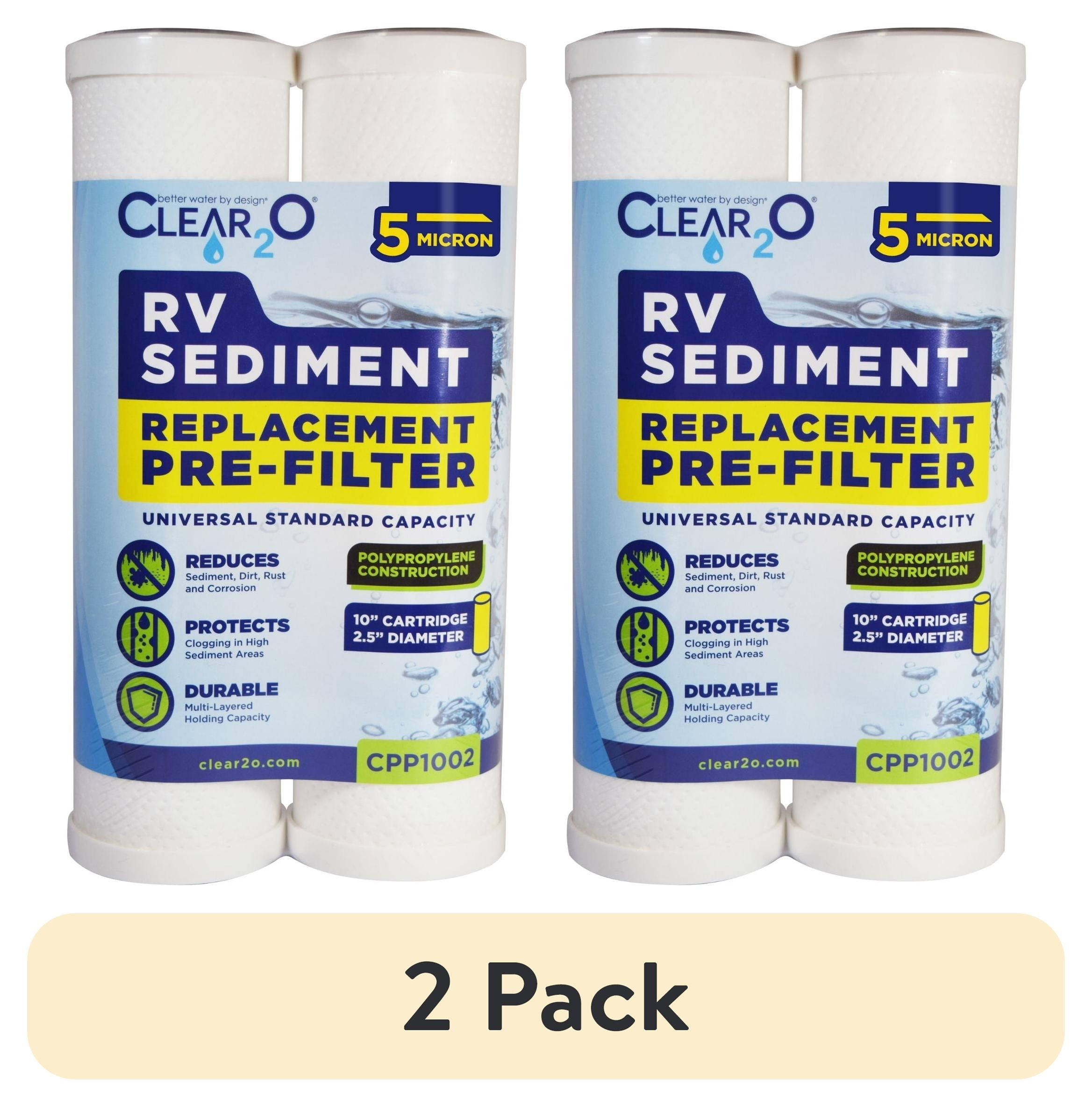 (2 pack) CLEAR2O RV Sediment Universal PreFilter, 5 MICRON, 2 Pack, 10 ...